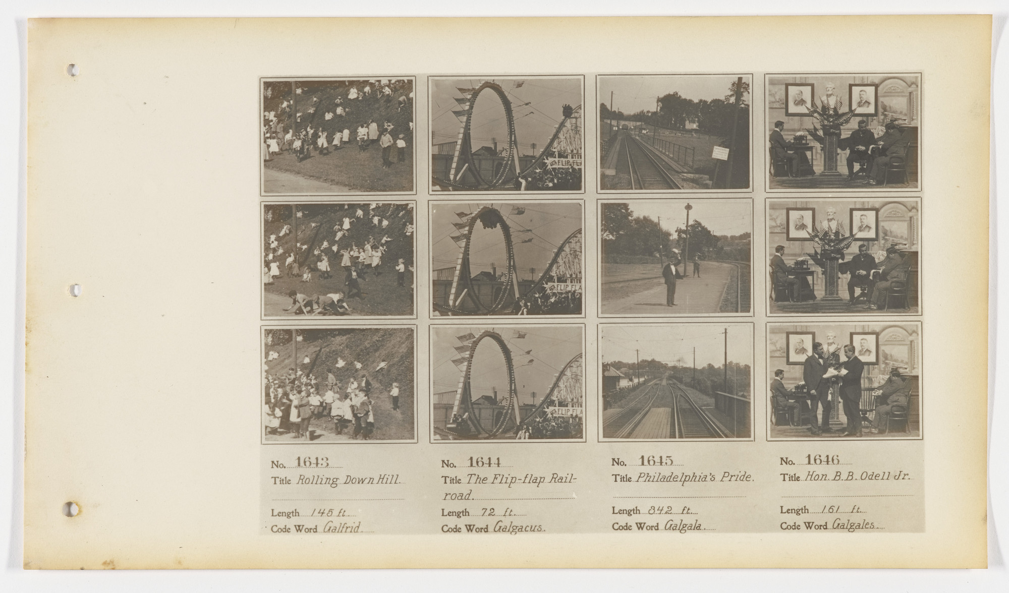 American Mutoscope and Biograph Company. 1643. Rolling Down Hill 1644 ...