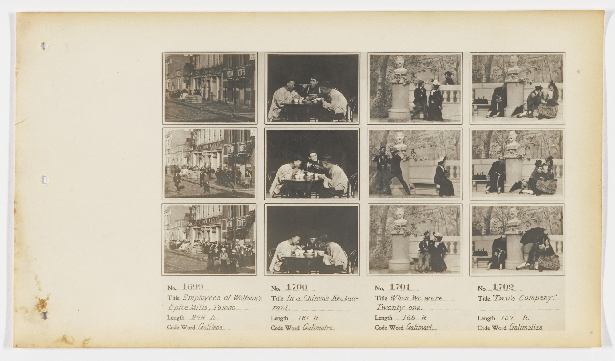 American Mutoscope and Biograph Company. 1699. Employees of Wolfson’s ...