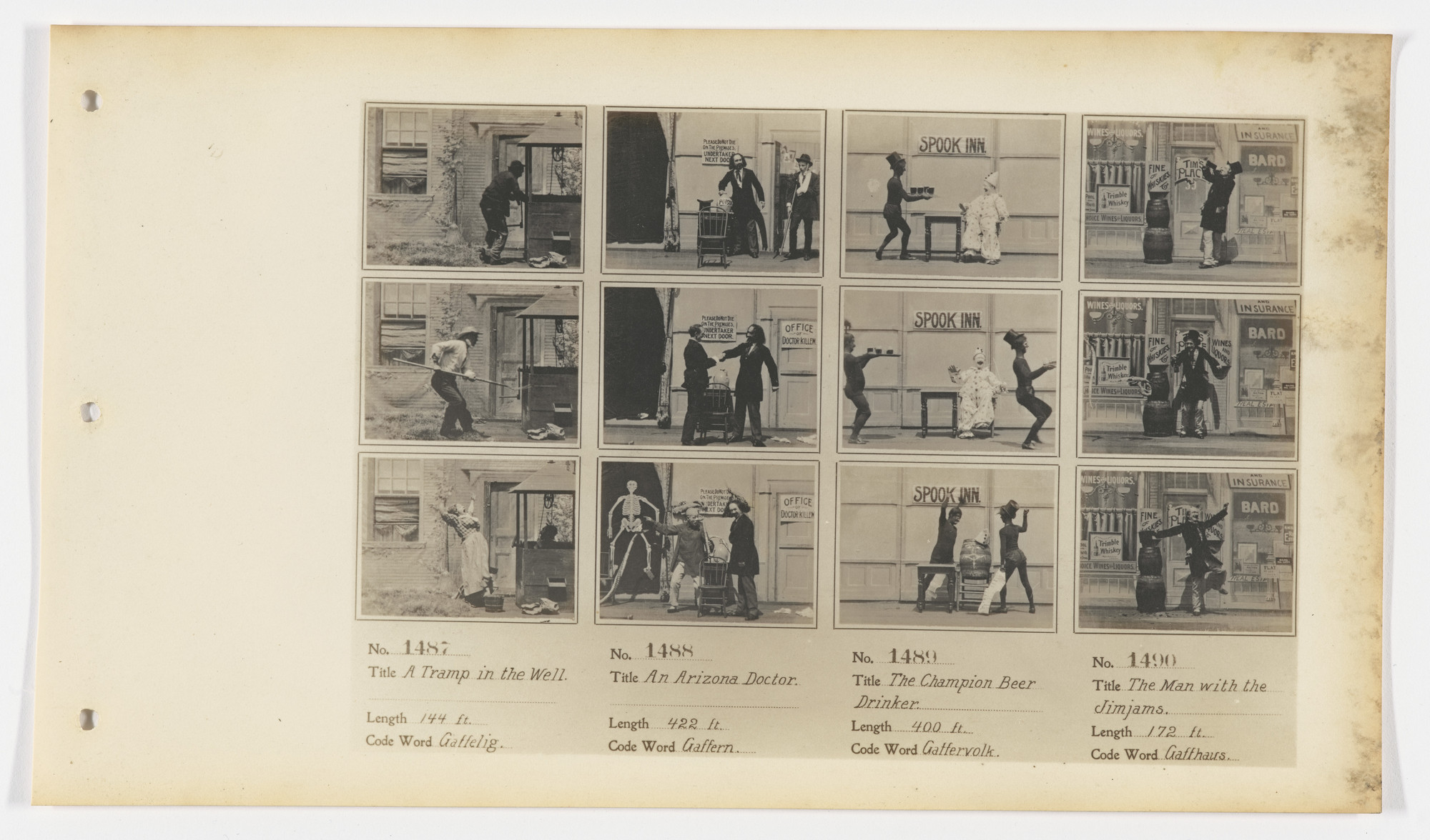 American Mutoscope and Biograph Company. 1487. A Tramp in the Well 1488 ...