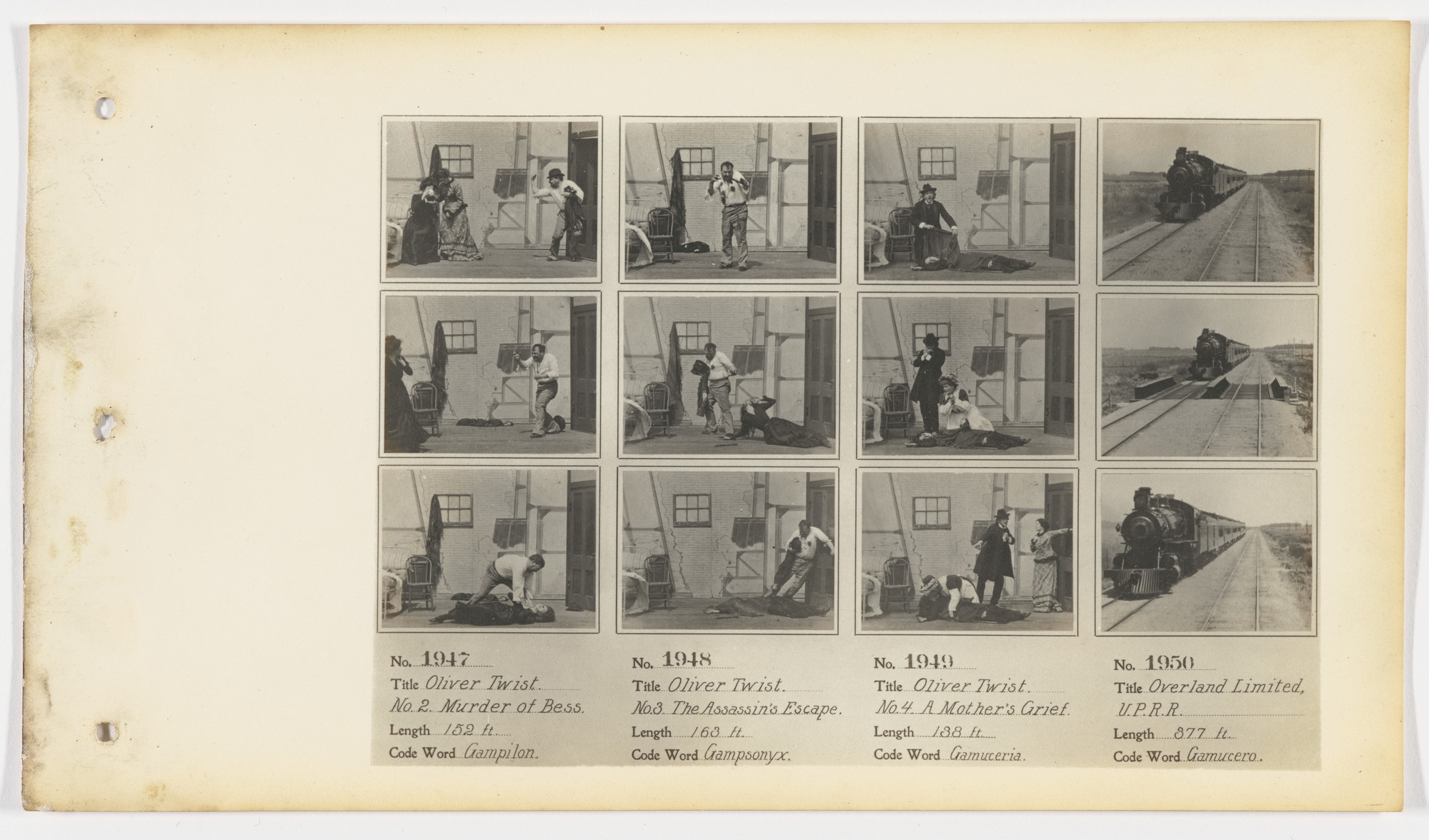 American Mutoscope and Biograph Company. 1947. Oliver Twist. No. 2 ...