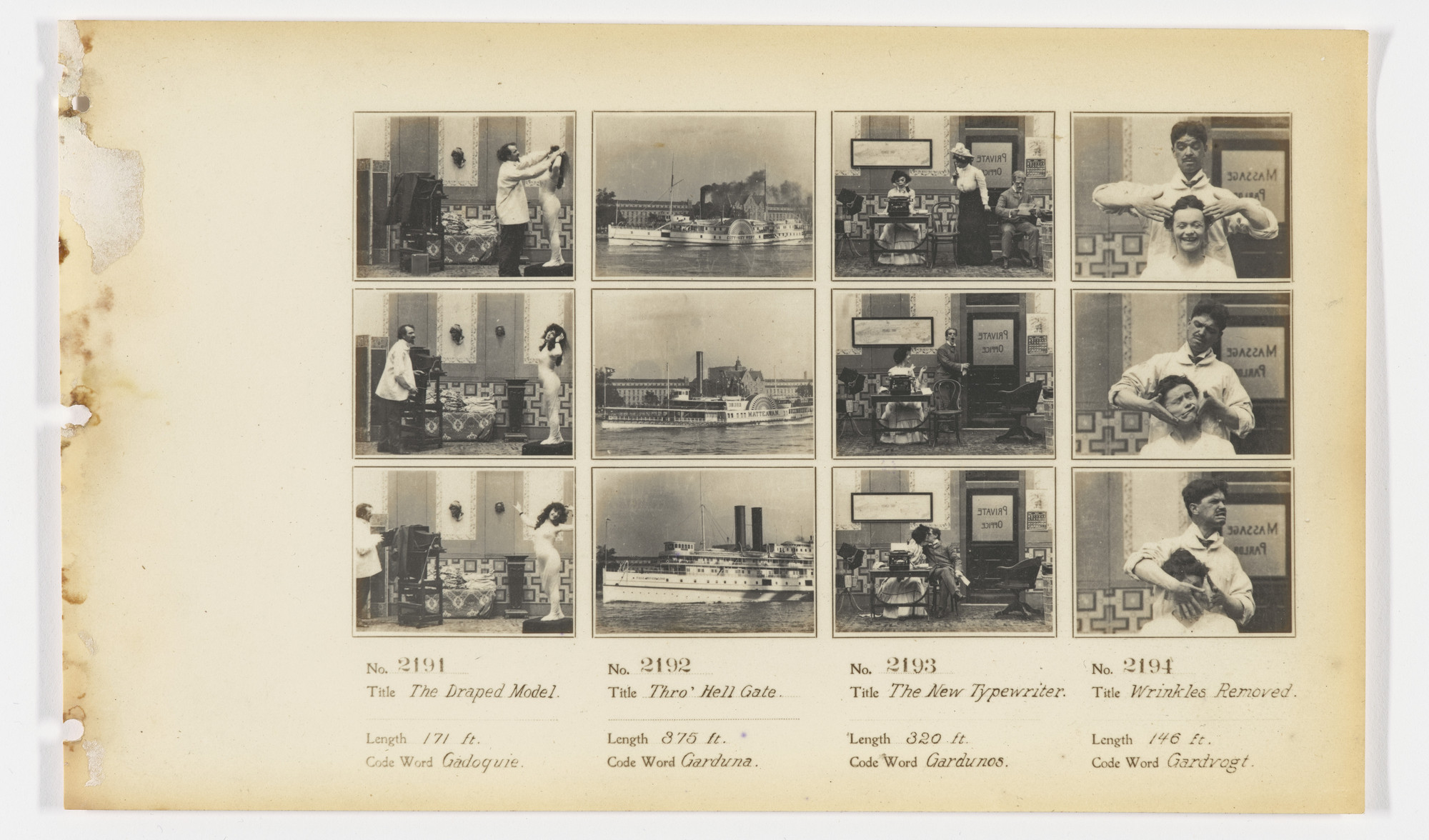 American Mutoscope and Biograph Company. 2191. The Draped Model 2192 ...