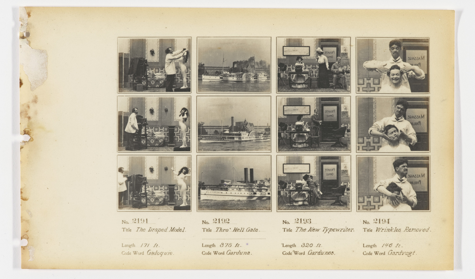 American Mutoscope and Biograph Company. 2191. The Draped Model 2192 ...