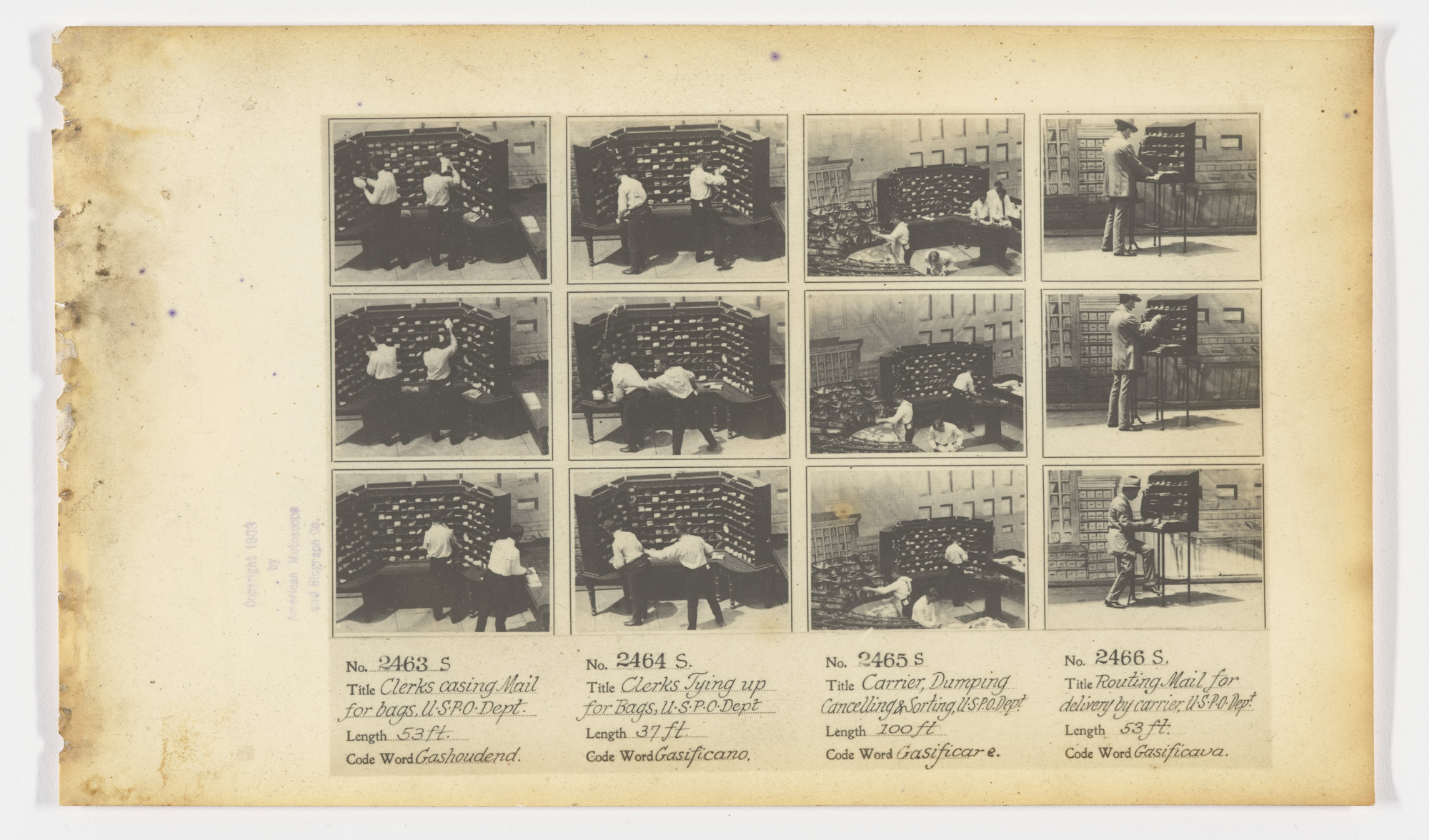 American Mutoscope and Biograph Company. 2463. (S.) Clerks Casing Mail ...