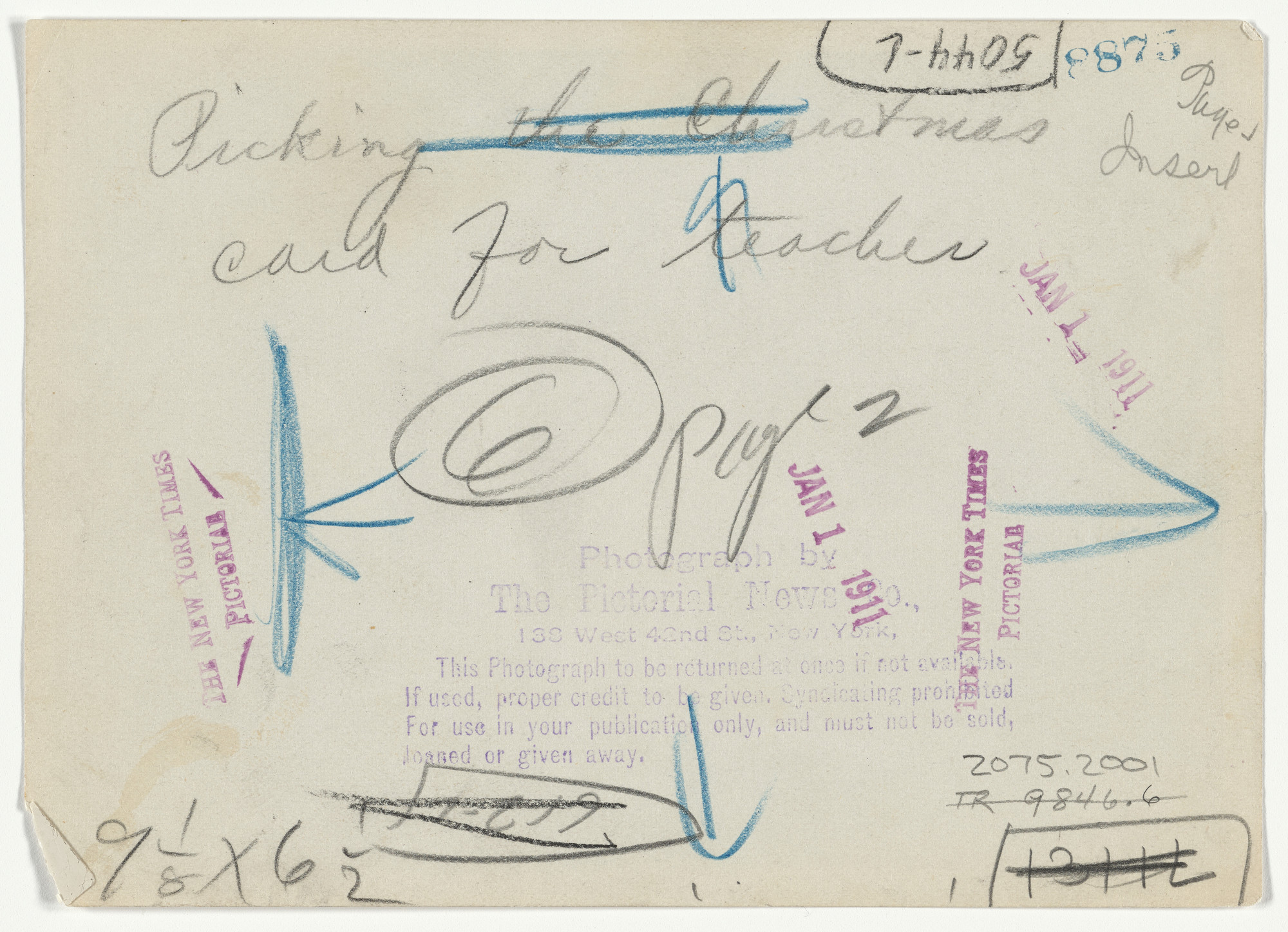 The Pictoral News Company. Picking the Christmas Card for Teacher. 1910 ...