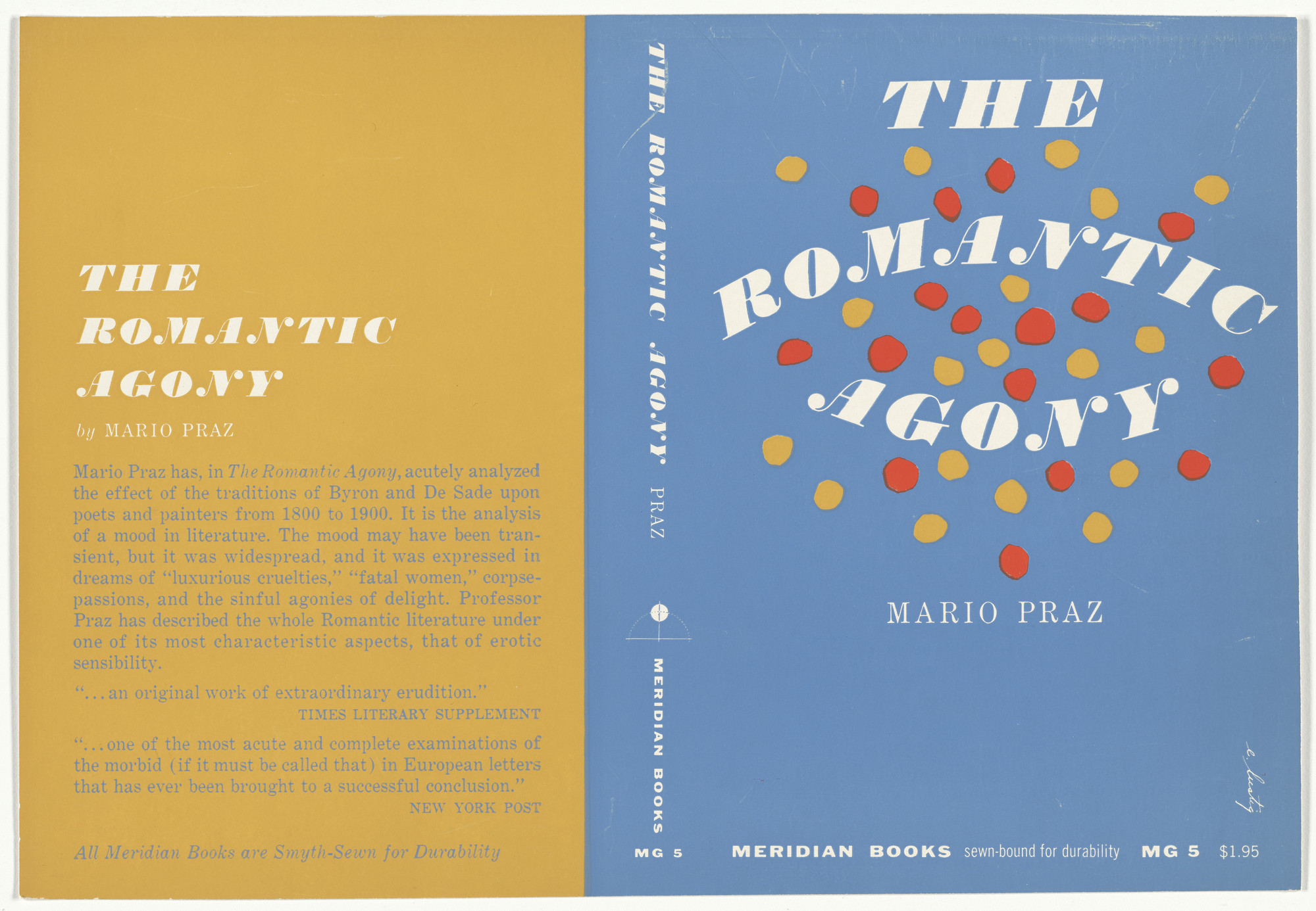 Elaine Lustig Cohen. Book cover for "The Romantic Agony" by Mario Praz ...