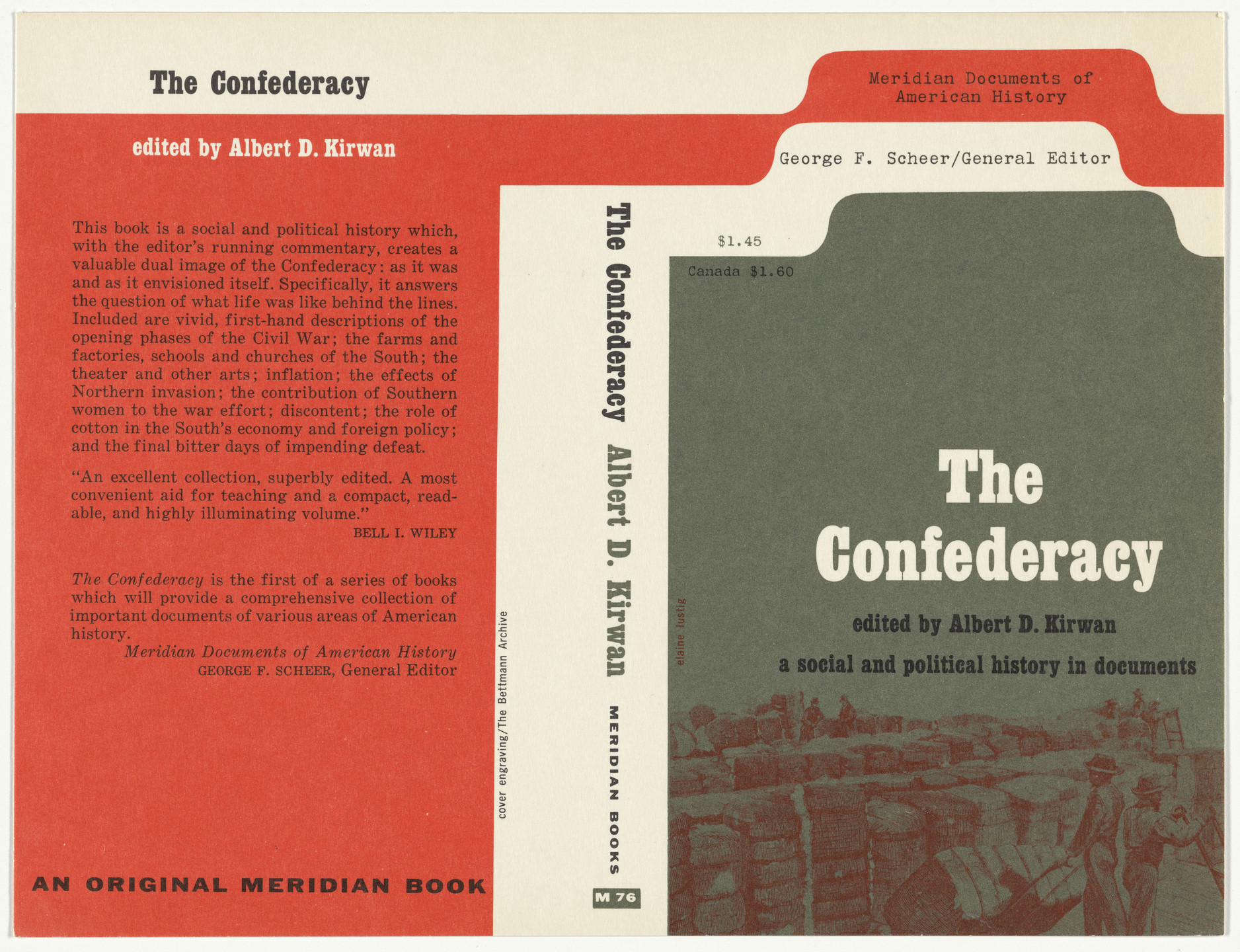 Elaine Lustig Cohen. Book cover for "The Confederacy" edited by Albert ...