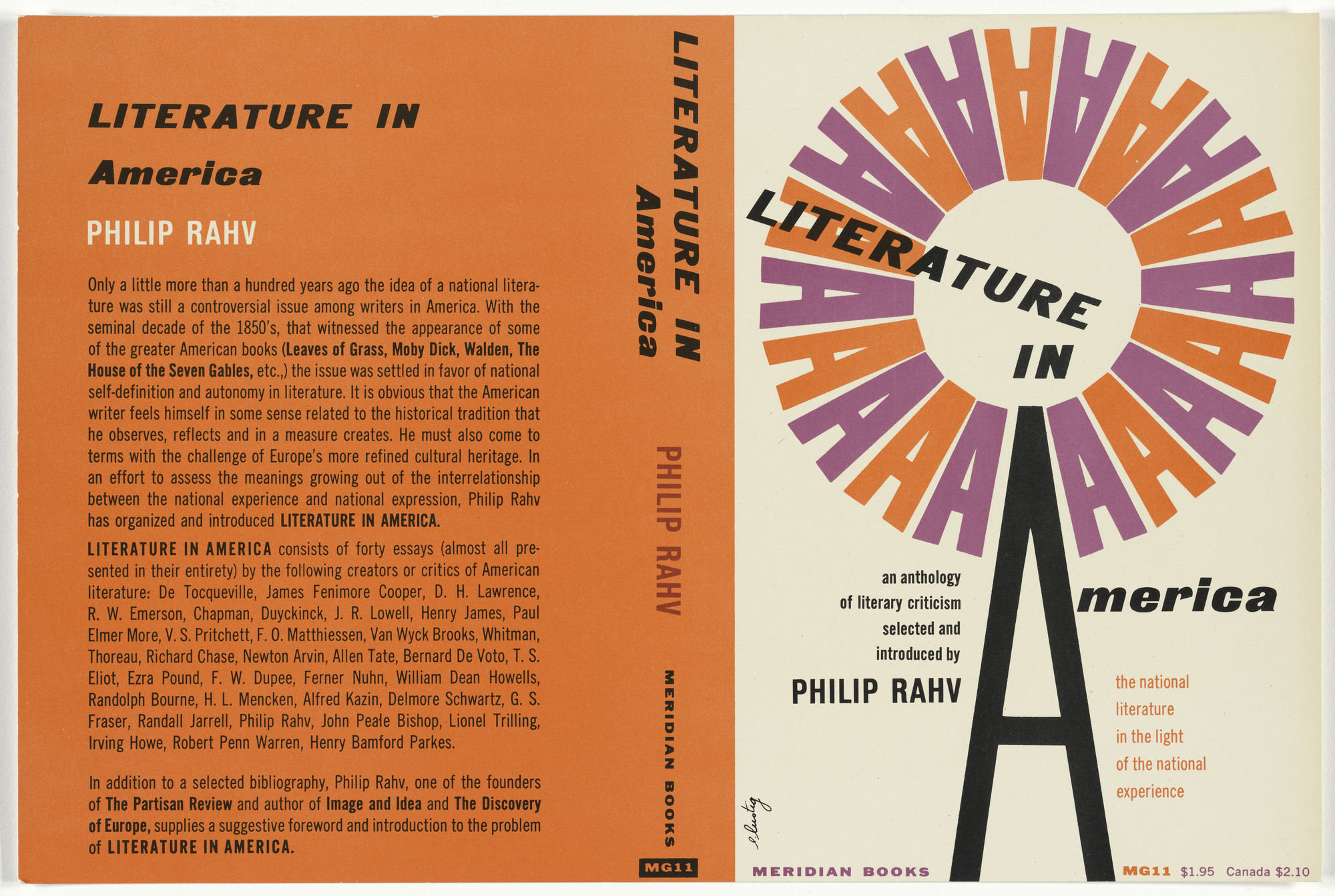 Elaine Lustig Cohen. Book cover for the anthology "Literature in ...