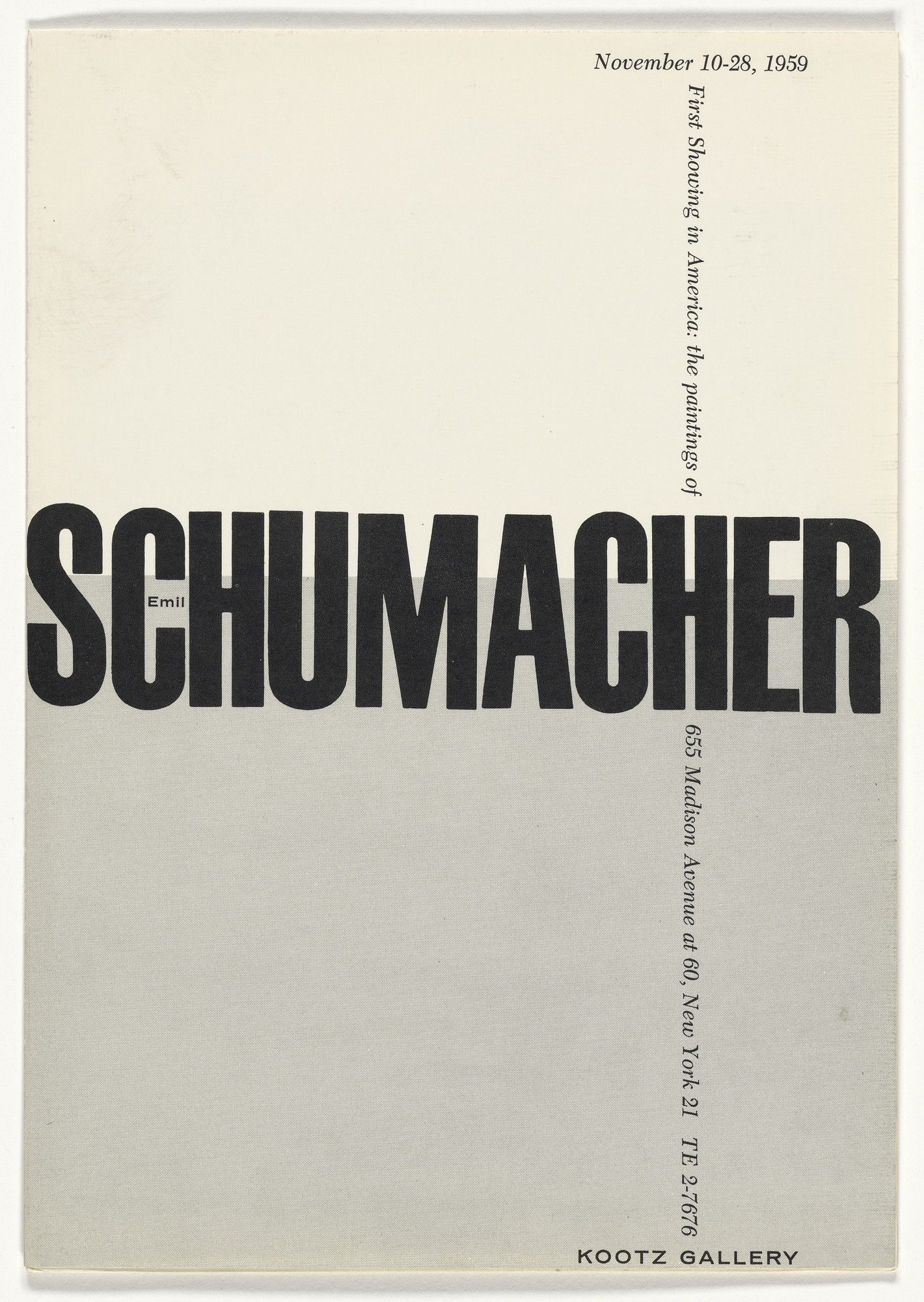 Elaine Lustig Cohen. Emil Schumacher at Kootz Gallery. 1959 | MoMA