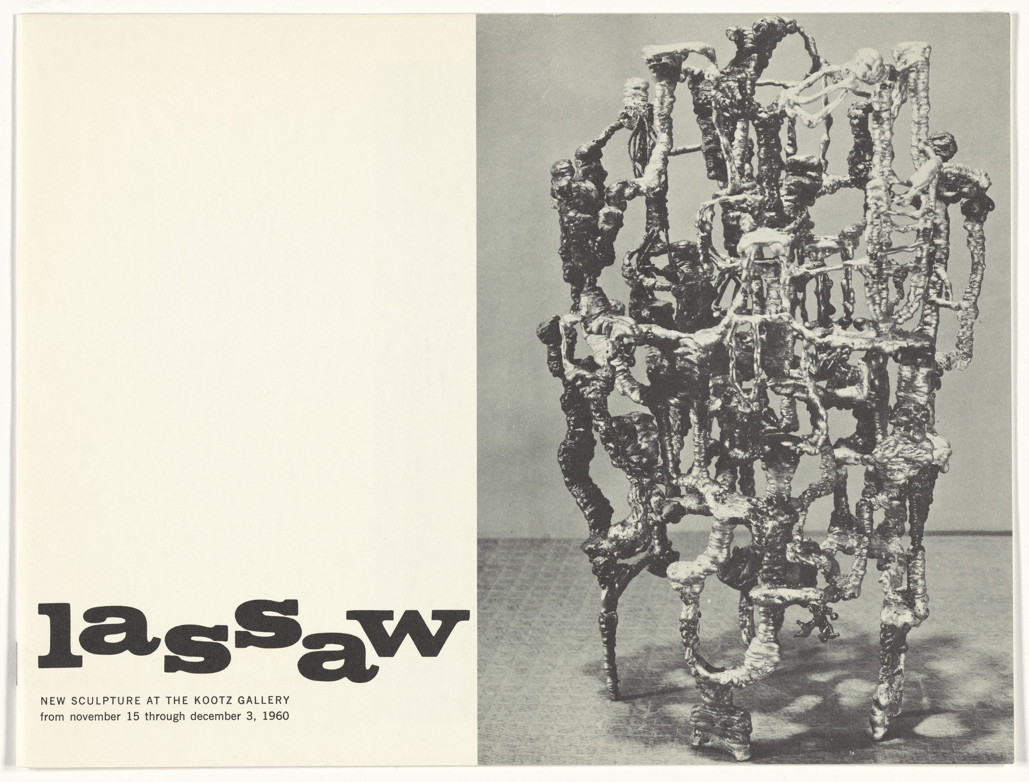 Elaine Lustig Cohen. Lassaw at Kootz Gallery. 1960 | MoMA
