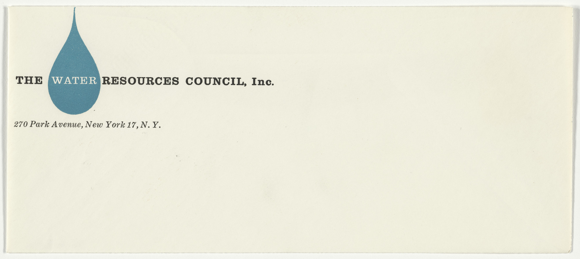Elaine Lustig Cohen. The Water Resources Council stationery envelope ...