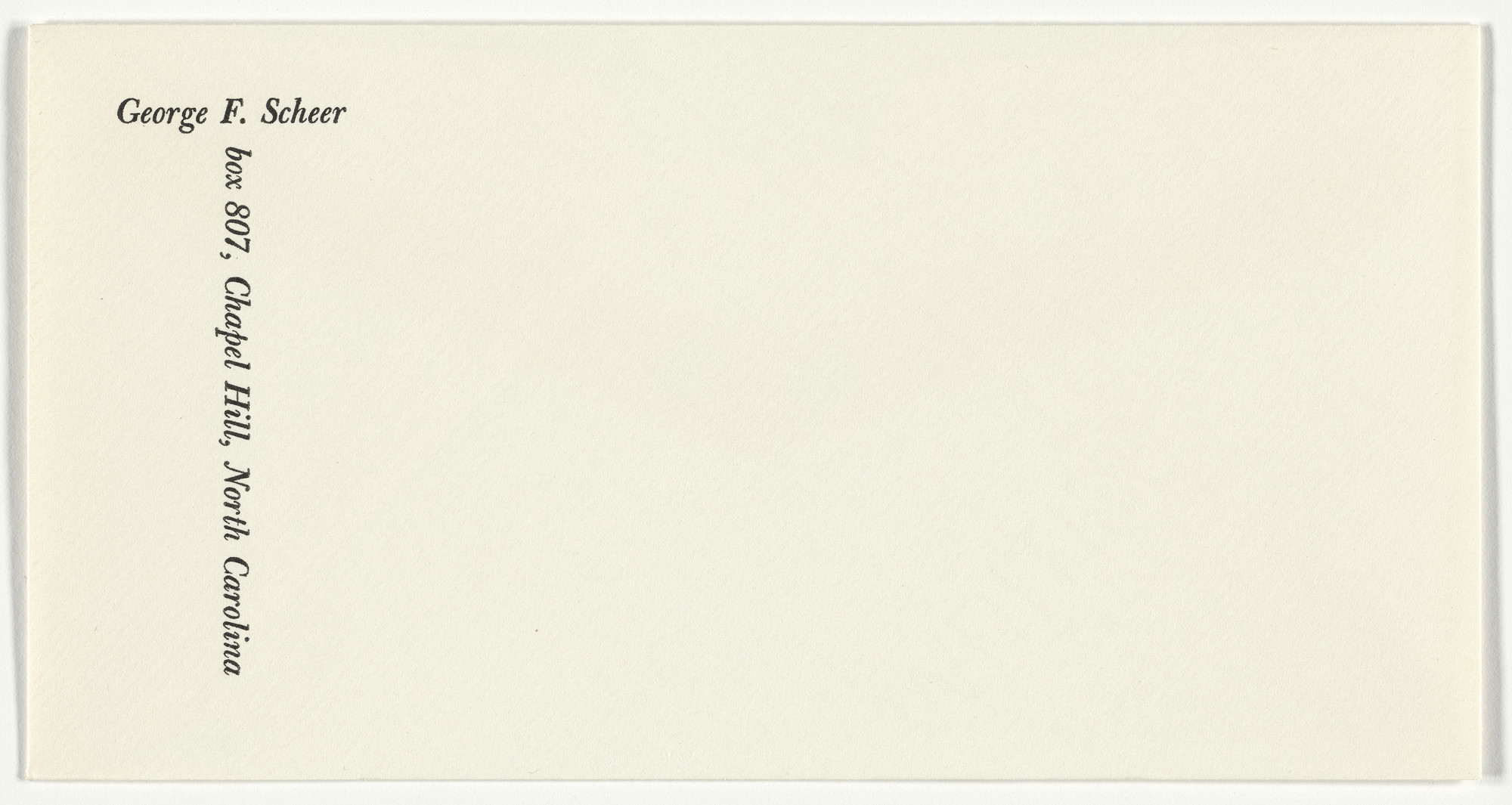 Elaine Lustig Cohen. George F. Scheer stationery. 1960s | MoMA