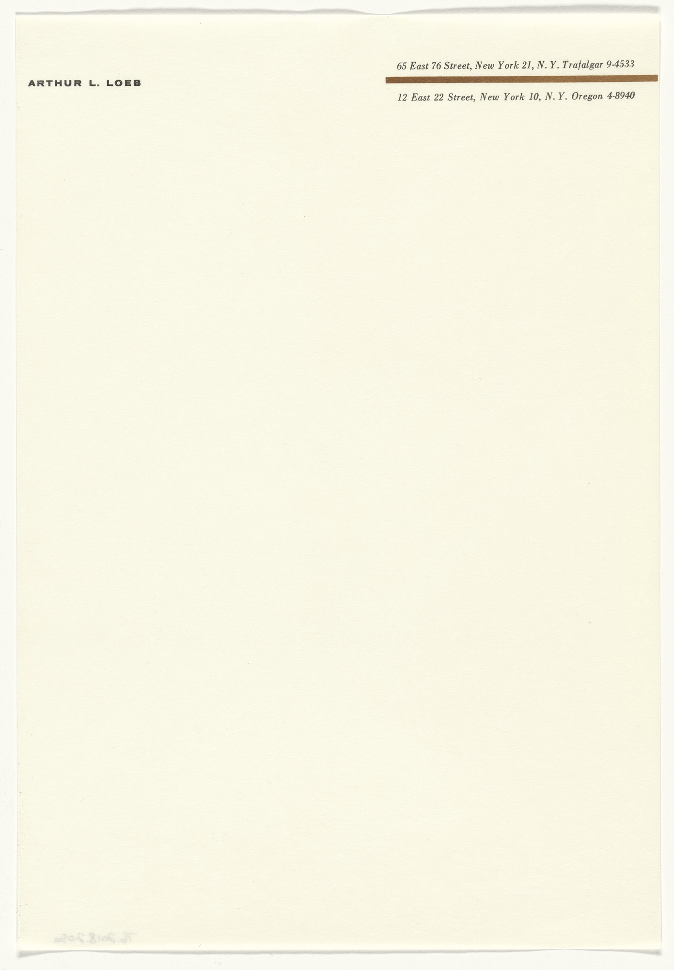 Elaine Lustig Cohen. Arthur L. Loeb stationery. 1960s | MoMA