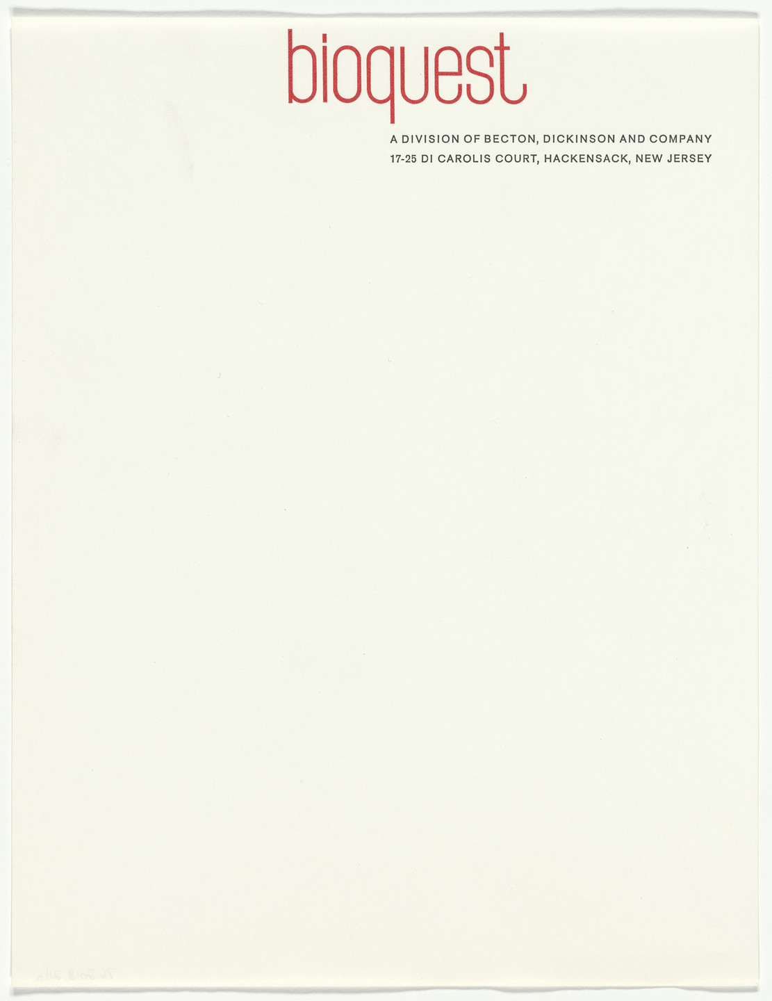 Elaine Lustig Cohen. Bioquest stationery. 1960s | MoMA
