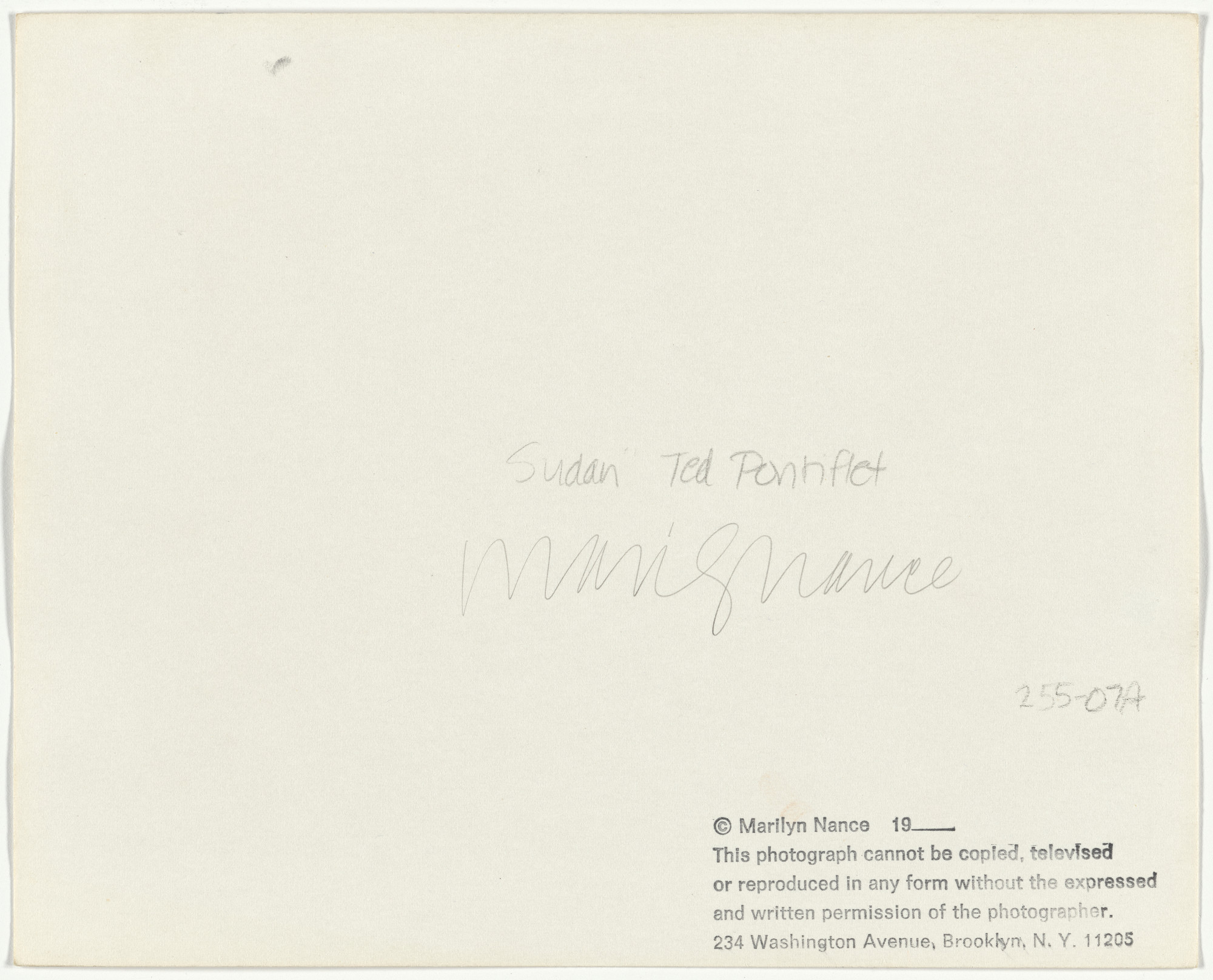 Marilyn Nance. Photographer, "Sudan" Ted Pontiflet. January 1977 | MoMA