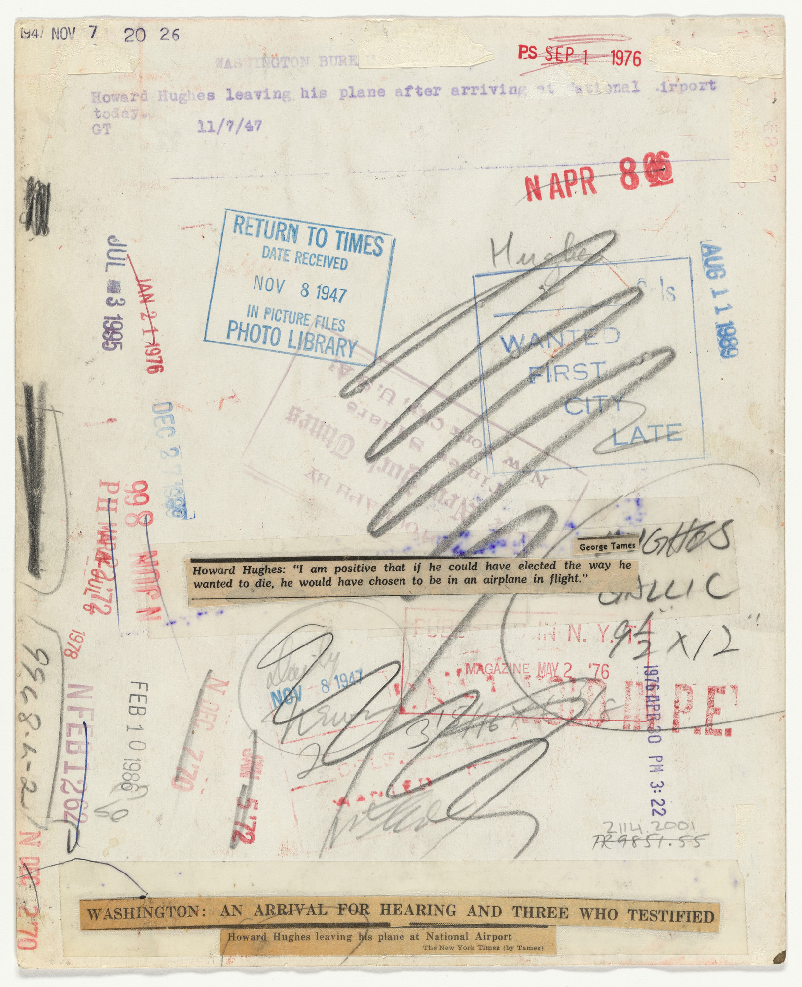 George Tames/The New York Times. An Arrival for Hearing. November 7 ...