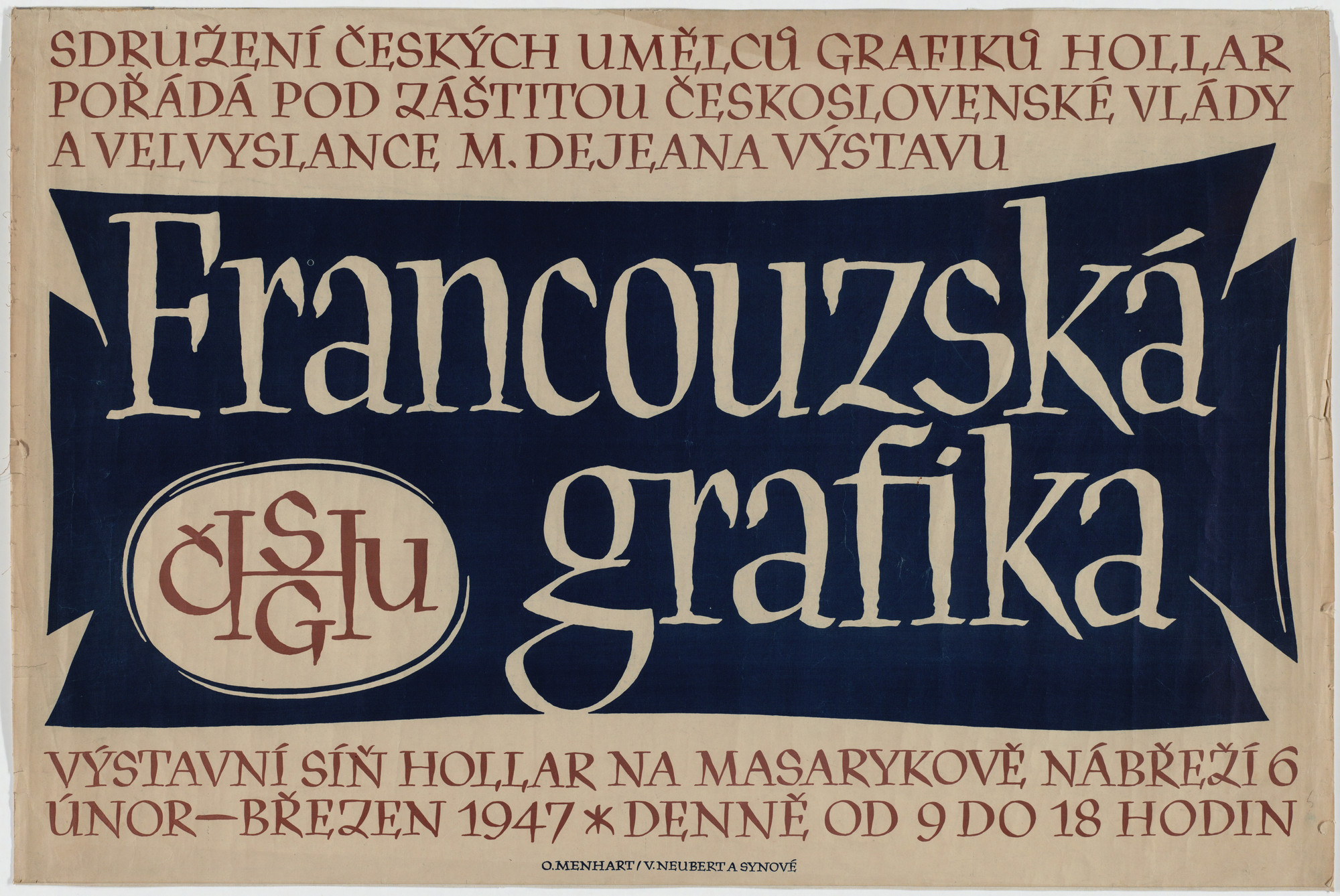 Oldřich Menhart. Francouzská Grafika (French Graphics) (Poster for ...