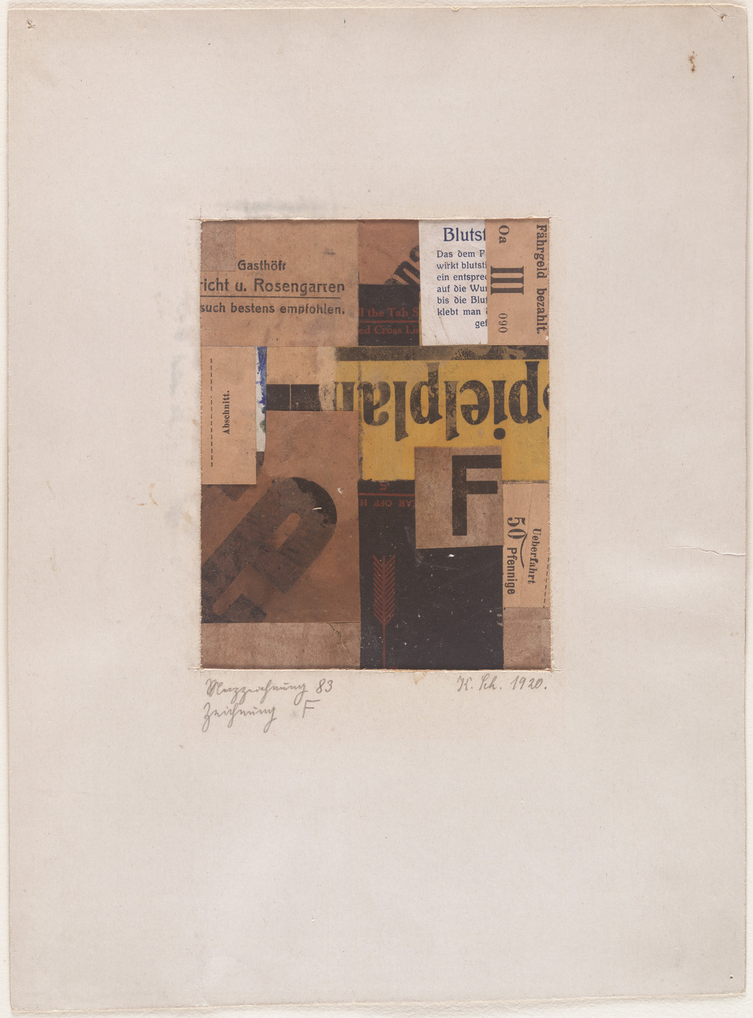 Kurt Schwitters. Merz Drawing 83. Drawing F. 1920 | MoMA
