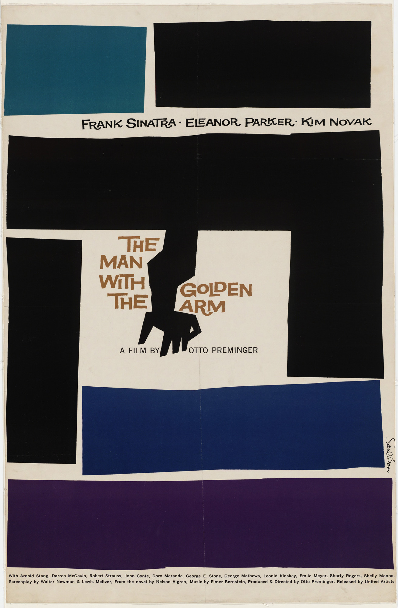 Saul Bass. Poster for the film The Man with the Golden Arm directed by ...