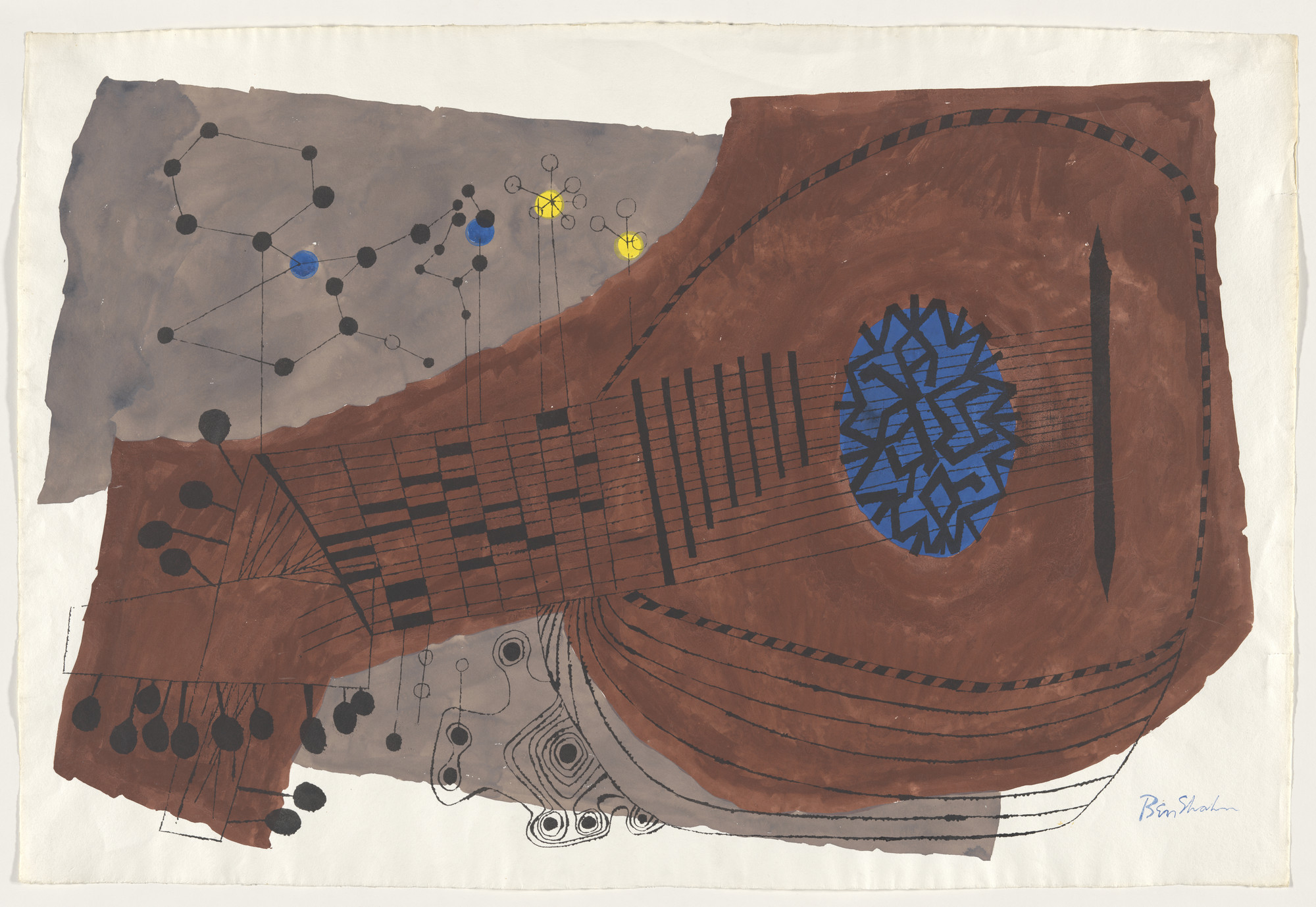 Ben Shahn. Lute and Molecule, No. 1. 1958 | MoMA