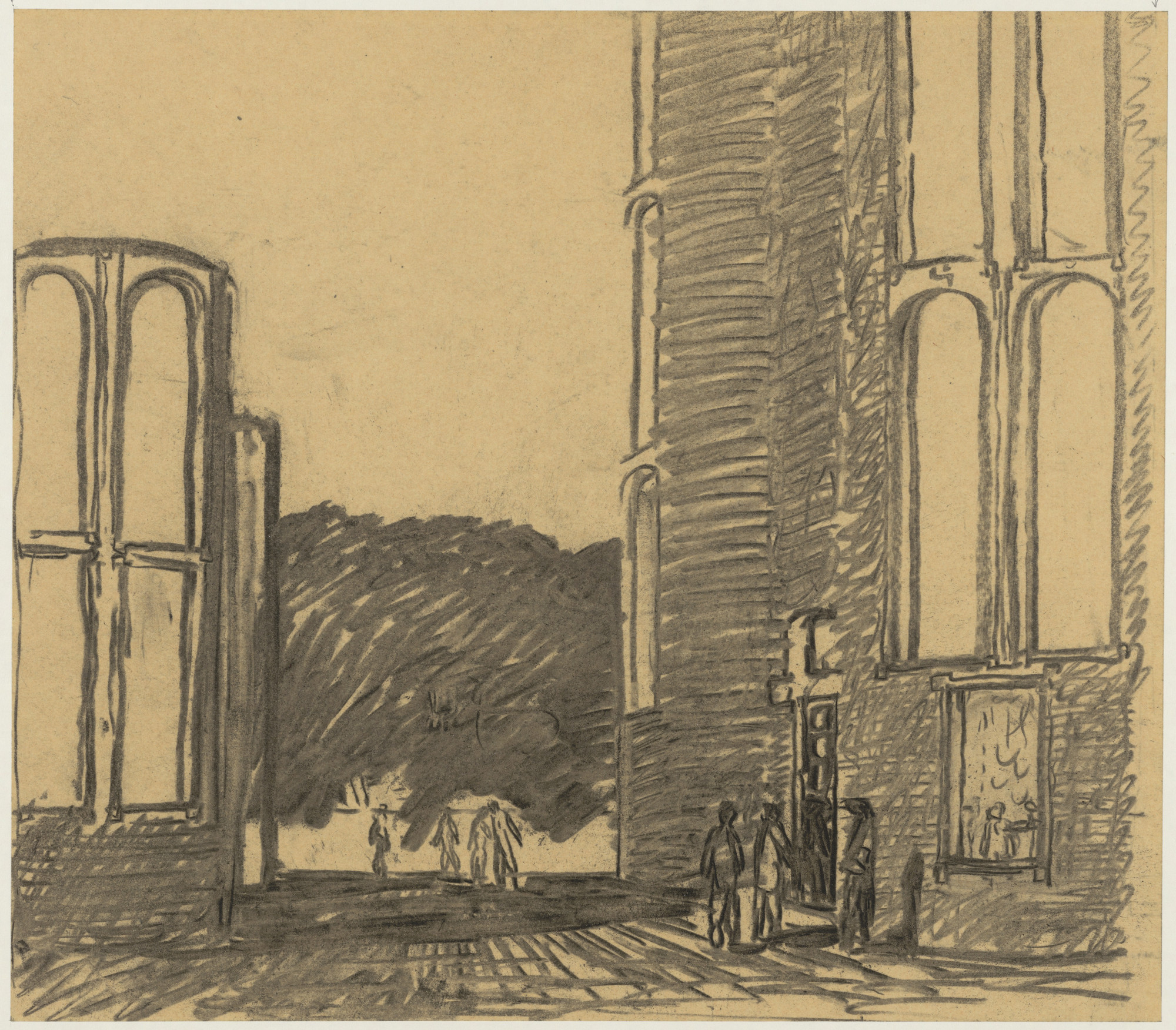 Louis I. Kahn. Mikveh Israel Synagogue, project, Philadelphia ...