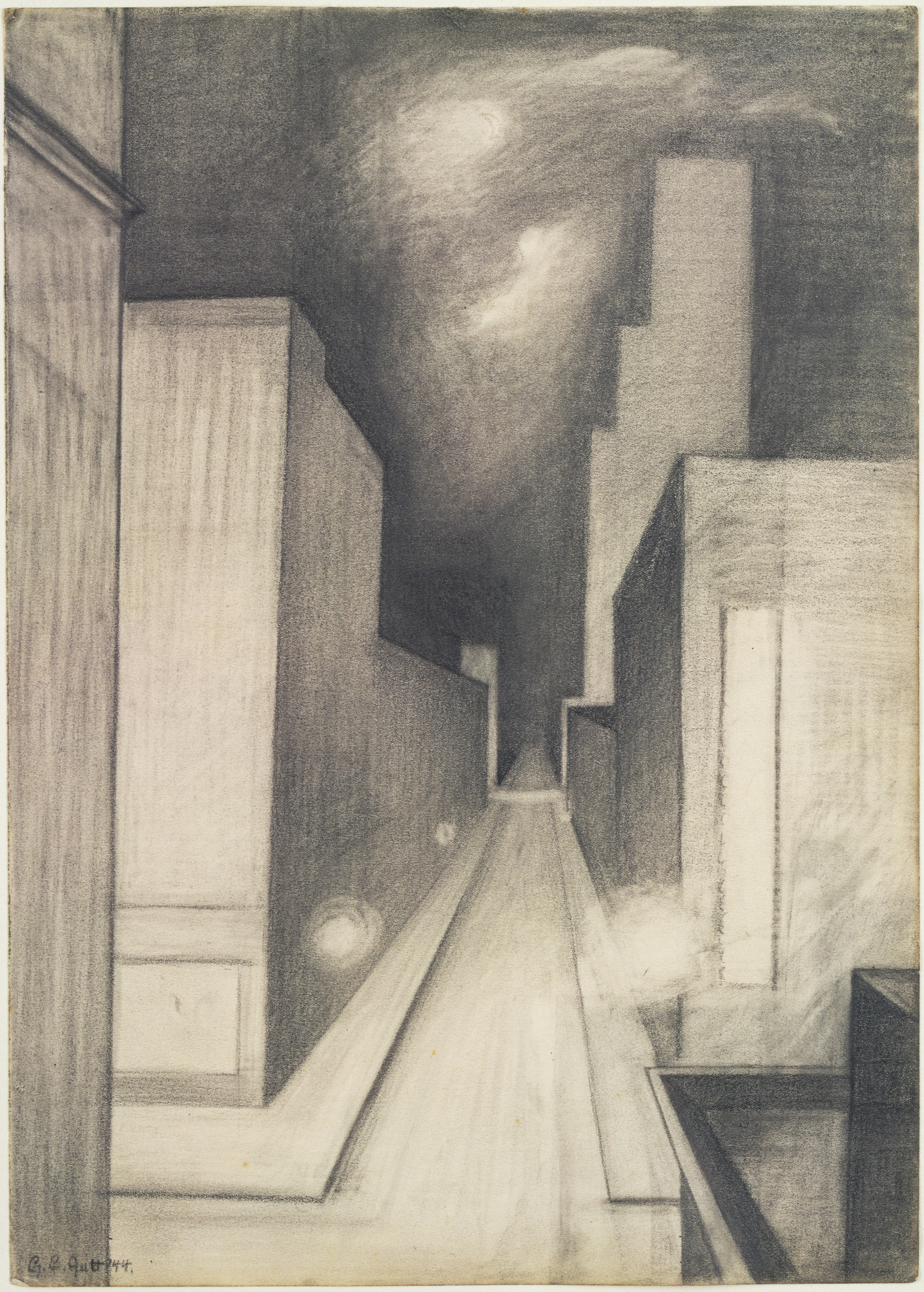 George Ault. Study for New Moon, New York. 1944 | MoMA