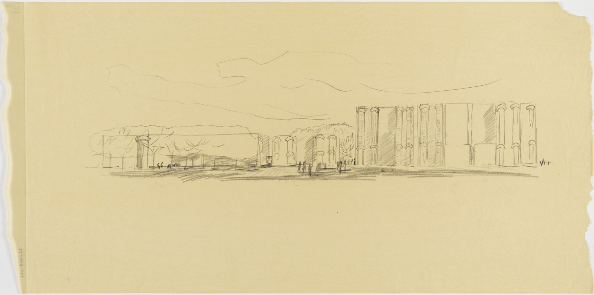 Louis I. Kahn. Mikveh Israel Synagogue, project, Philadelphia ...