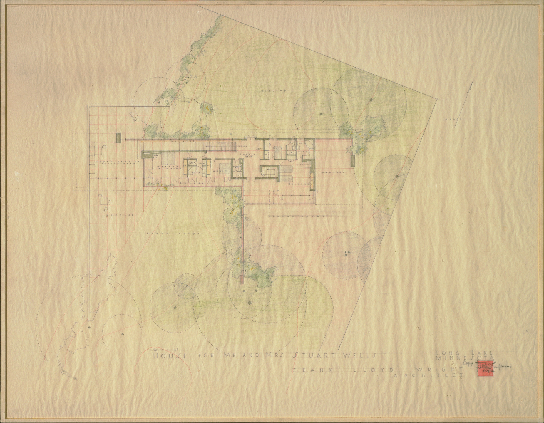 Frank Lloyd Wright Mr And Mrs Stuart Wells House Project Long Lake