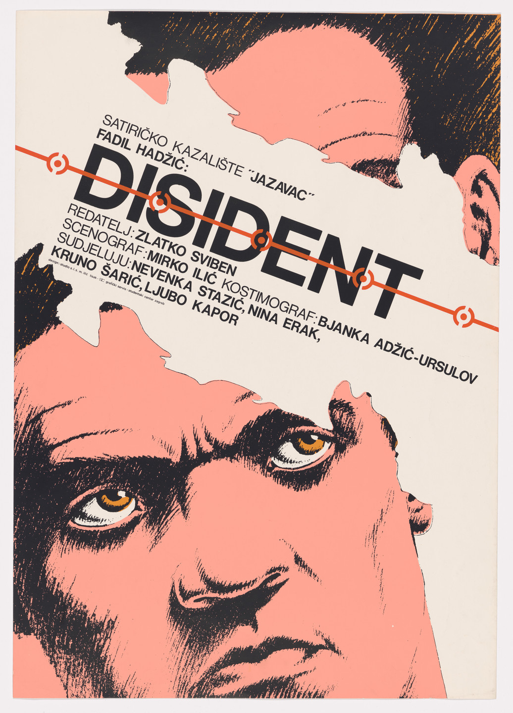 Mirko Ilić. Disident (Dissident) (Poster for the play by Fadil Hadžić ...