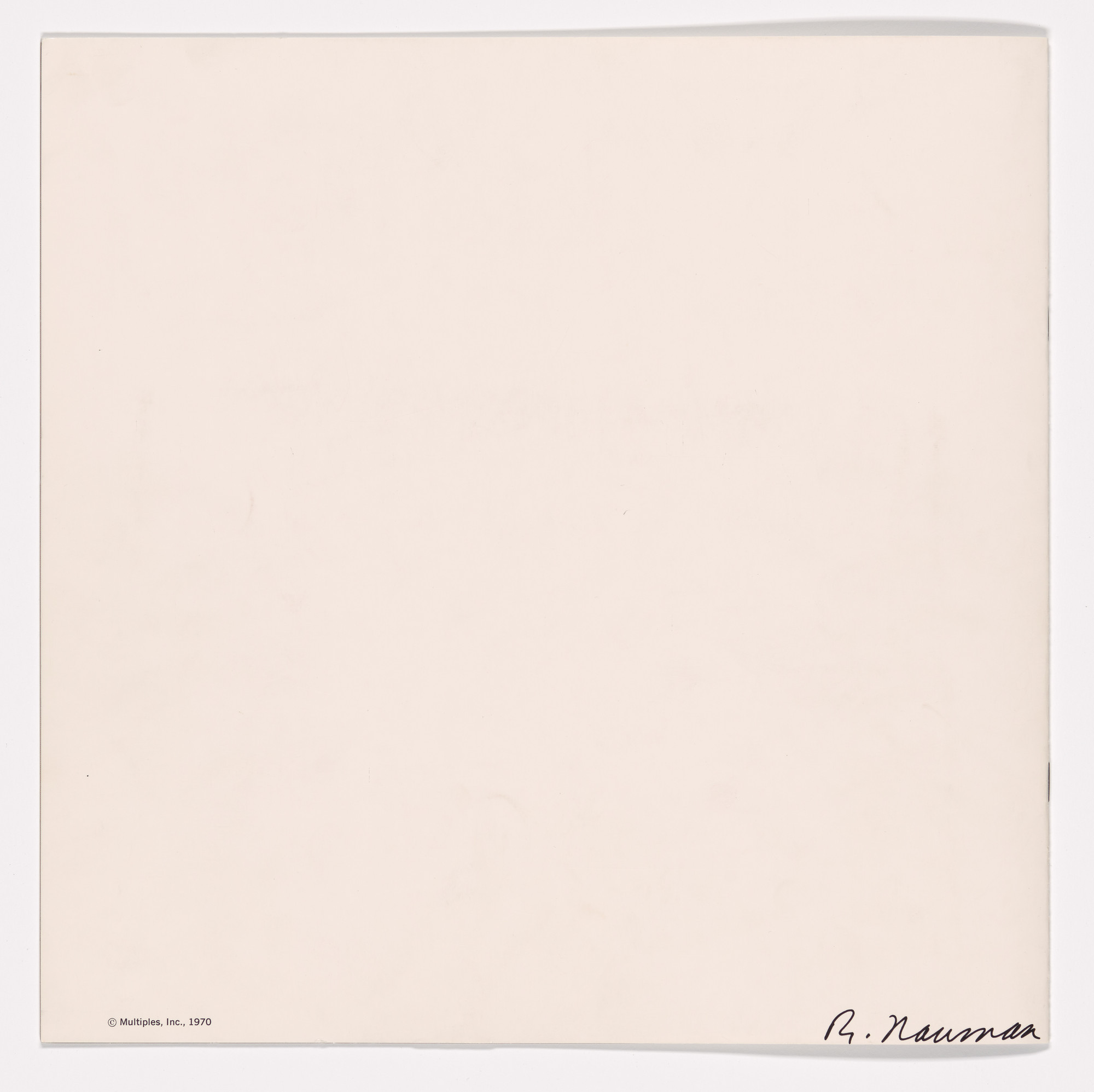 Bruce Nauman. L A Air from Artists & Photographs. 1970 | MoMA