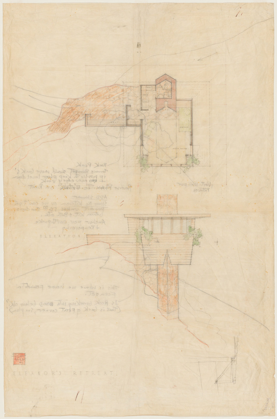 Frank Lloyd Wright. Arch Oboler Guest House (Eleanor's Retreat ...