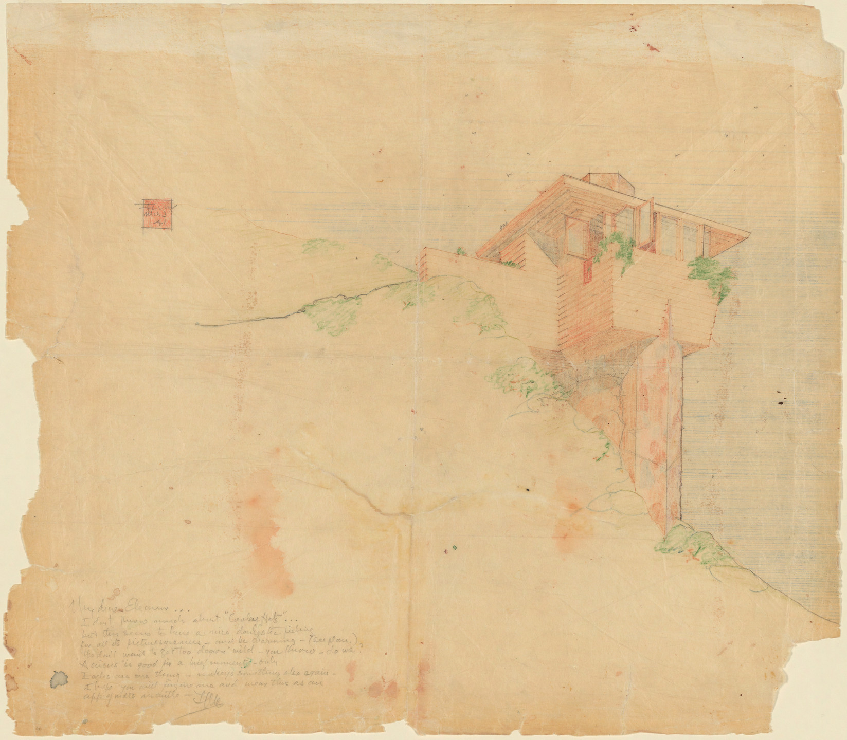 Frank Lloyd Wright. Arch Oboler Guest House (Eleanor's Retreat ...