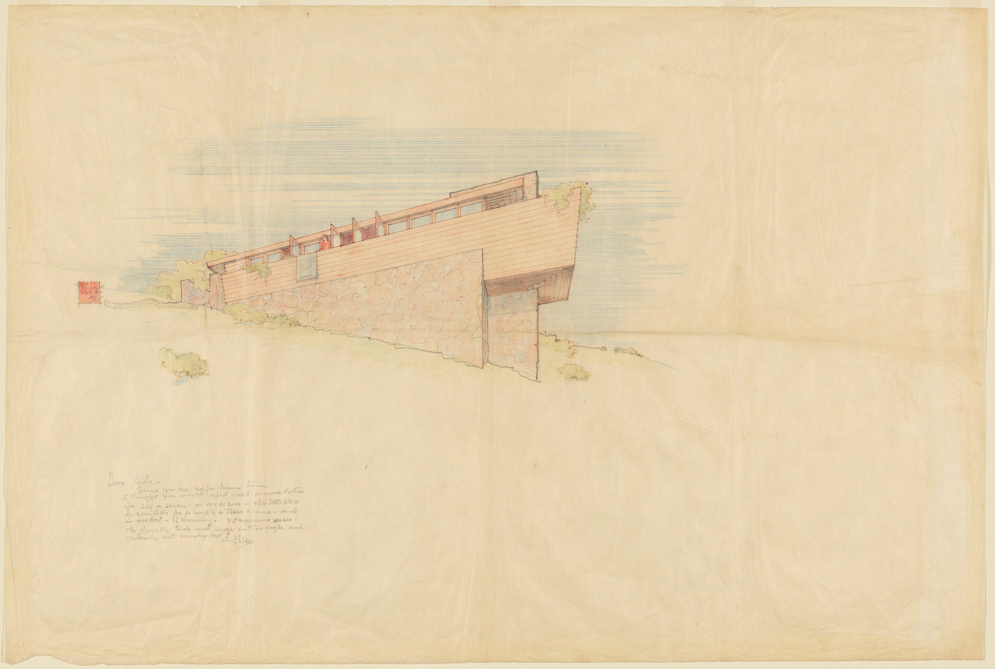 Frank Lloyd Wright. Arch Oboler Guest House (Eleanor's Retreat ...