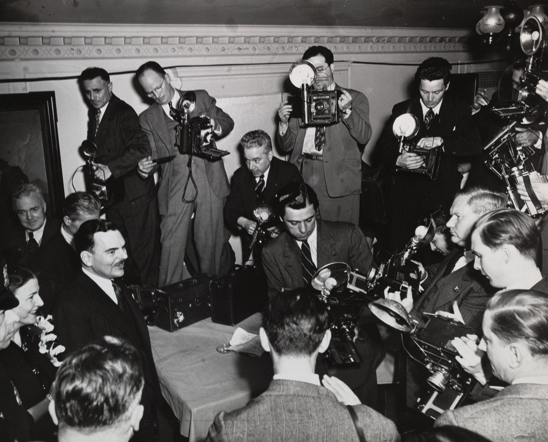 Weegee (Arthur Fellig). Thomas E. Dewey and Photographers. 1942 | MoMA