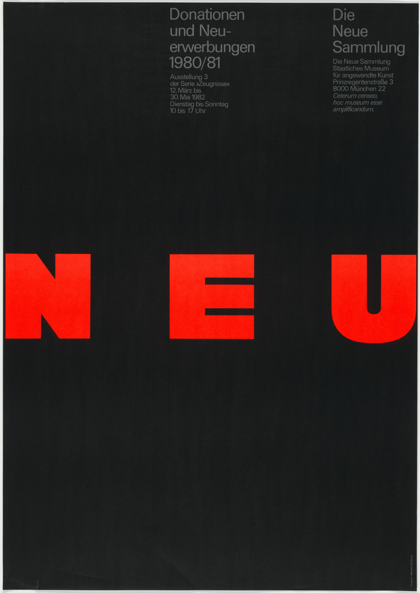 Pierre Mendell. NEU, Die Neue Sammlung. 1980 | MoMA