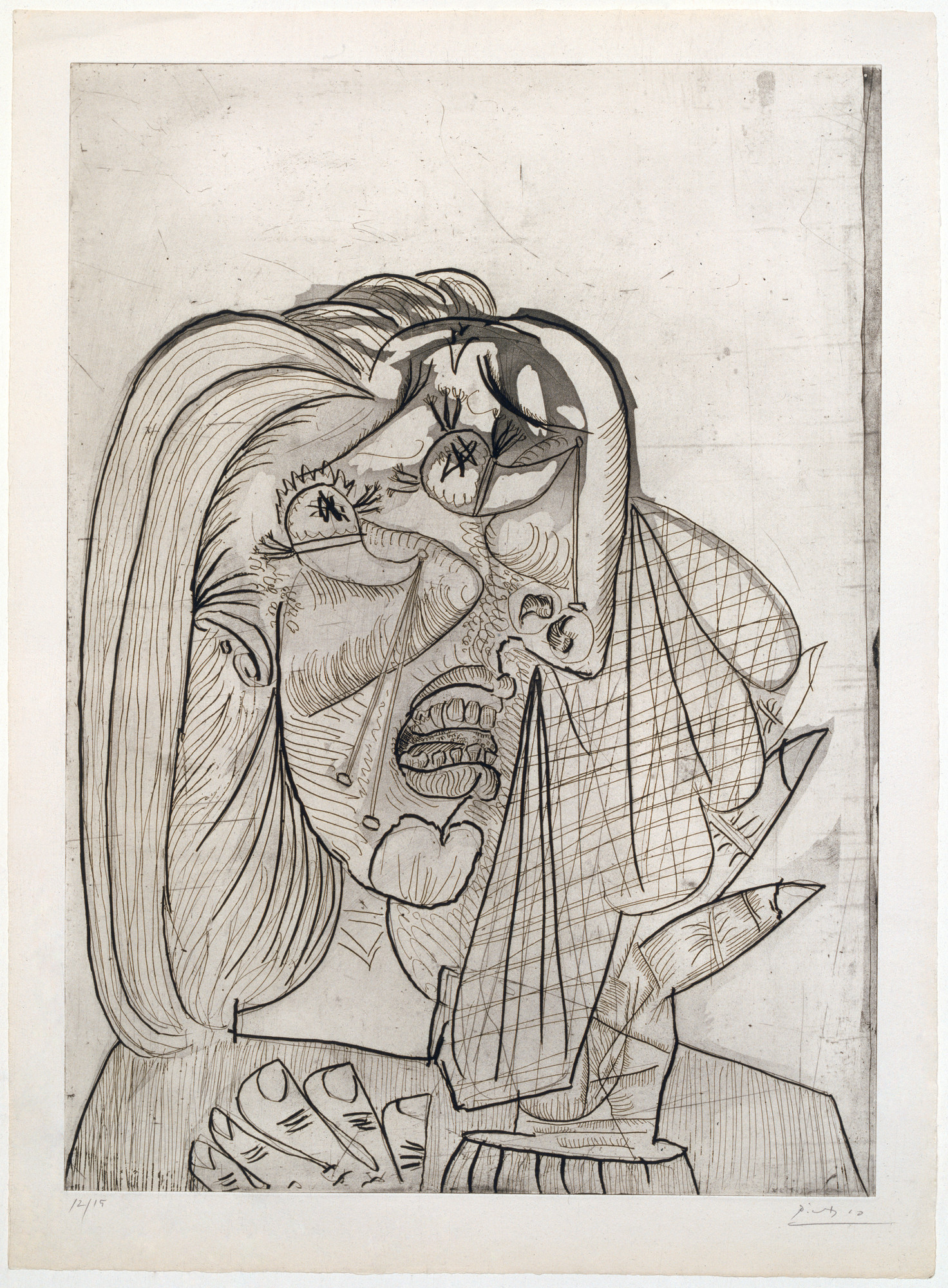 Pablo Picasso. The Weeping Woman, I ( La Femme qui pleure. I ), state ...