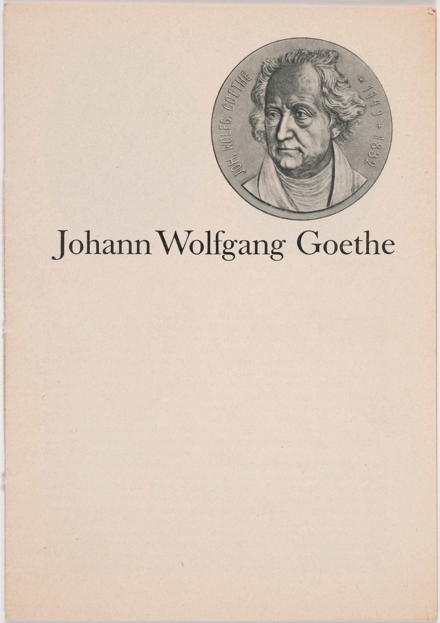 Unknown artist. Johann Wolfgang Goethe. 1932 | MoMA