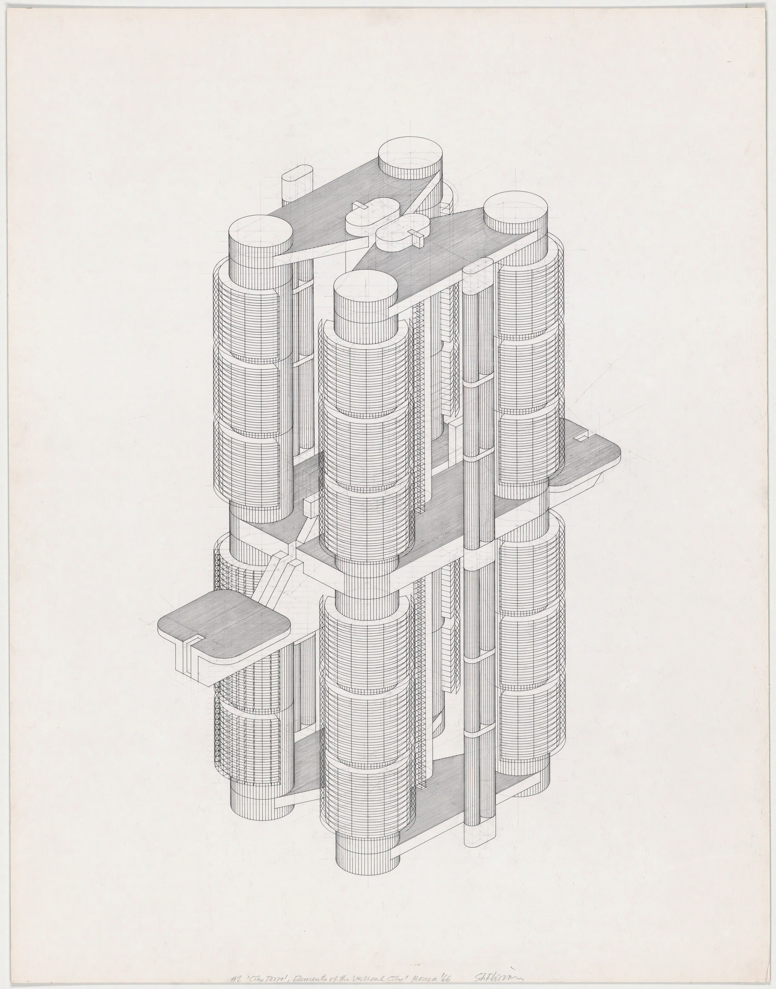 Friedrich St. Florian. Elements of the Vertical City, project, Rome ...