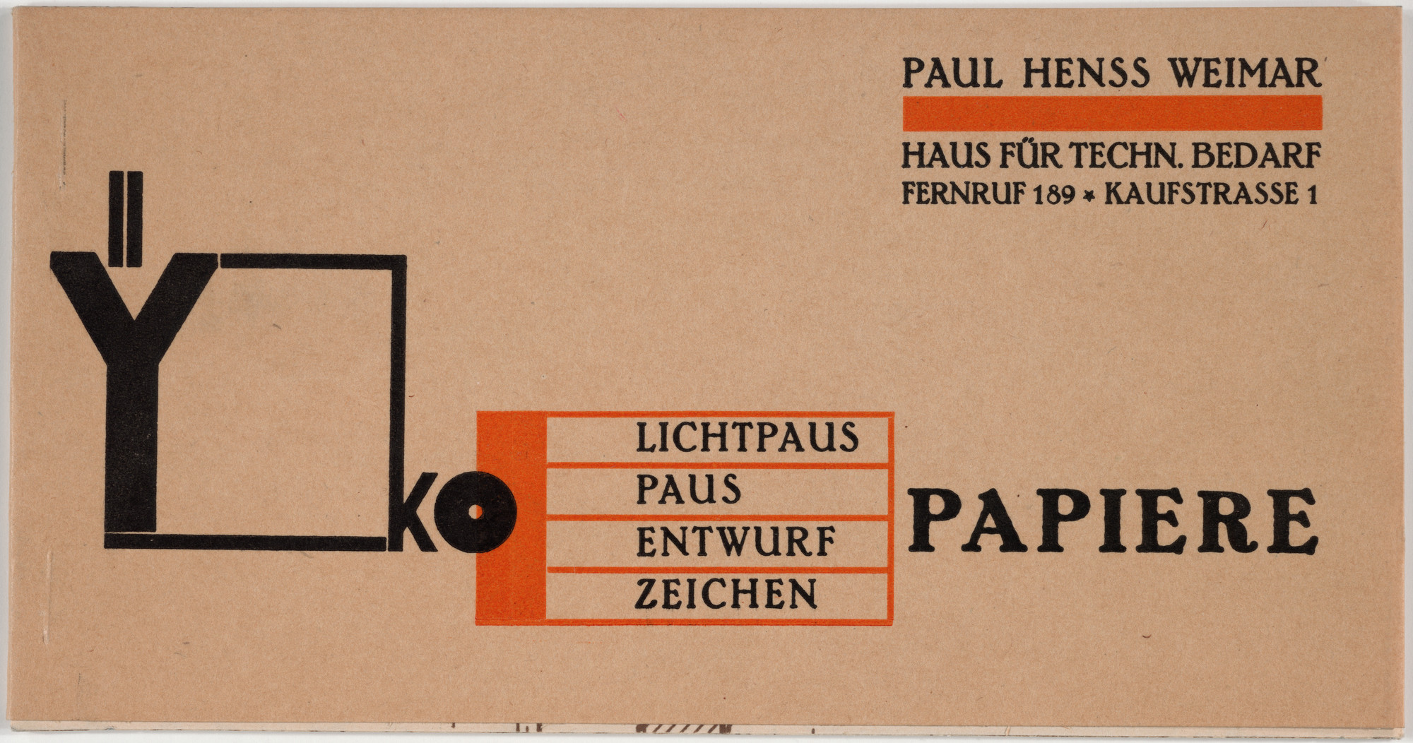 Joost Schmidt. YKO Papiere (Advertisement for YKO papers). c. 1926 | MoMA