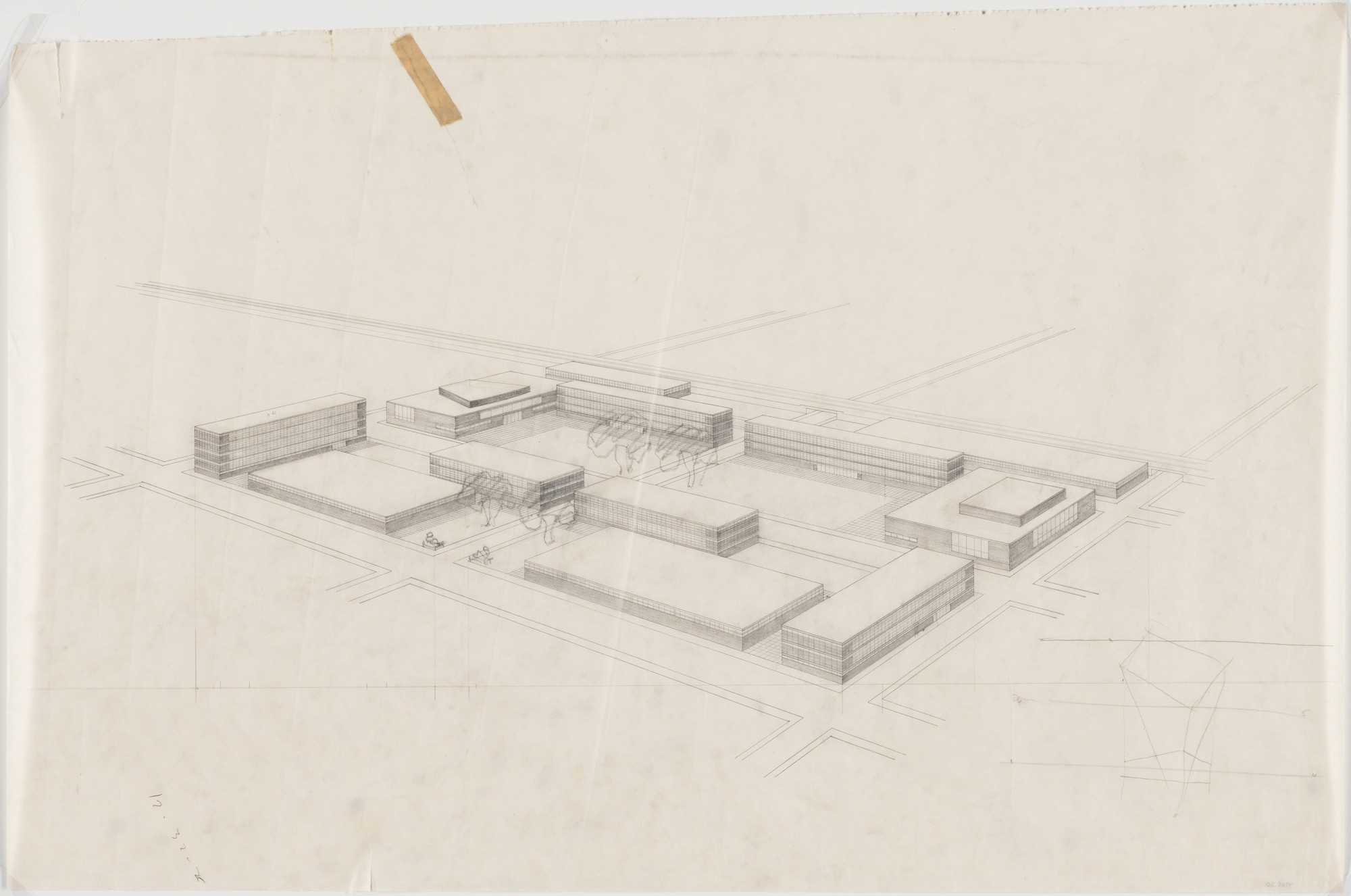 Ludwig Mies van der Rohe. IIT Master Plan, Chicago, Illinois, Aerial ...