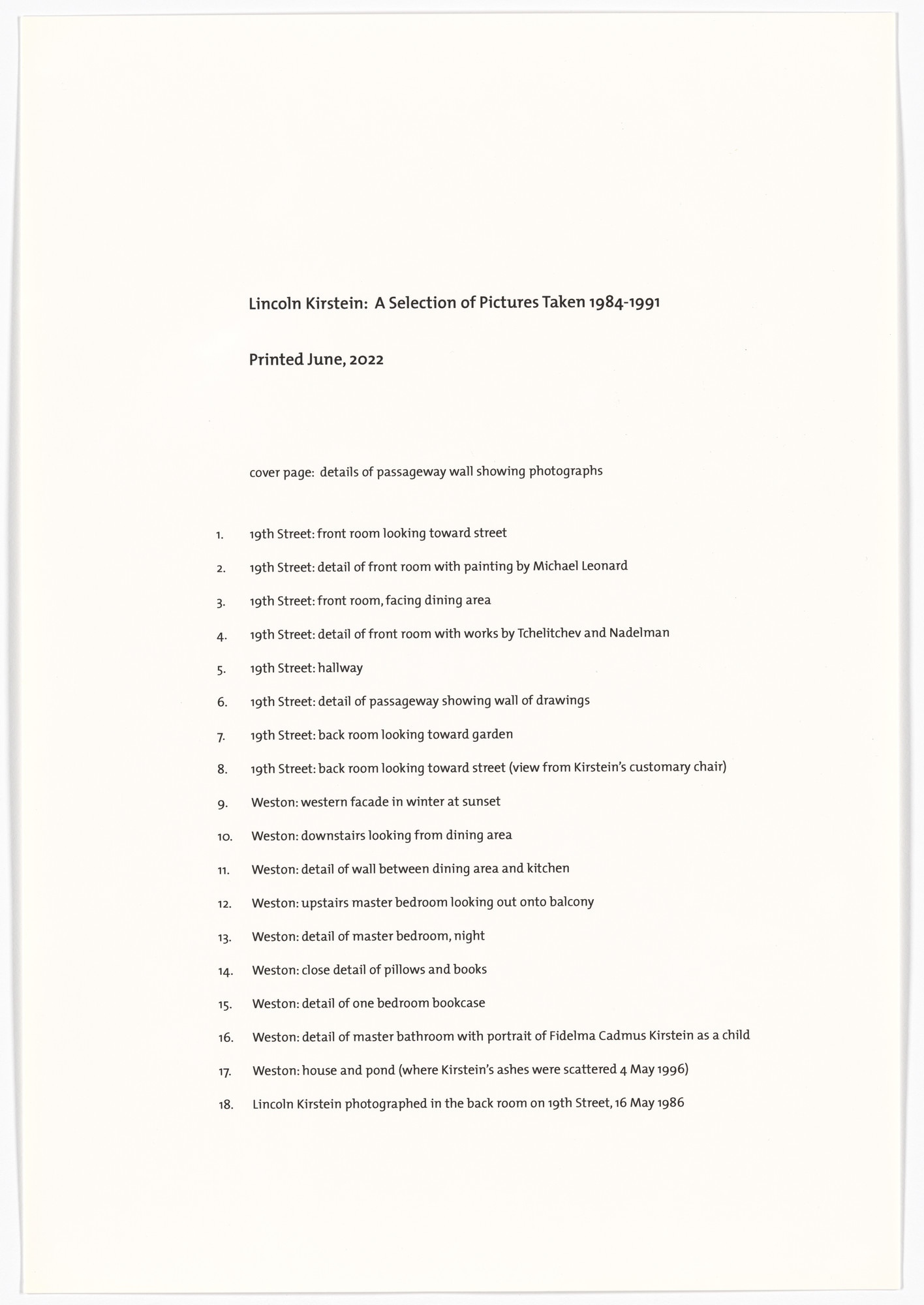 Jerry L. Thompson. Lincoln Kirstein and Home. c. 1980 | MoMA