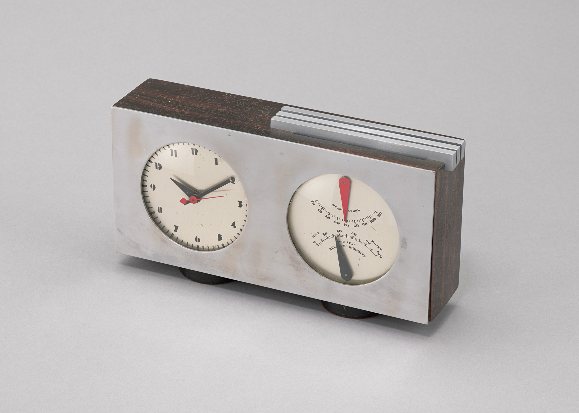 Gilbert Rohde. Table clock with thermometer and hygrometer (model 6381 ...