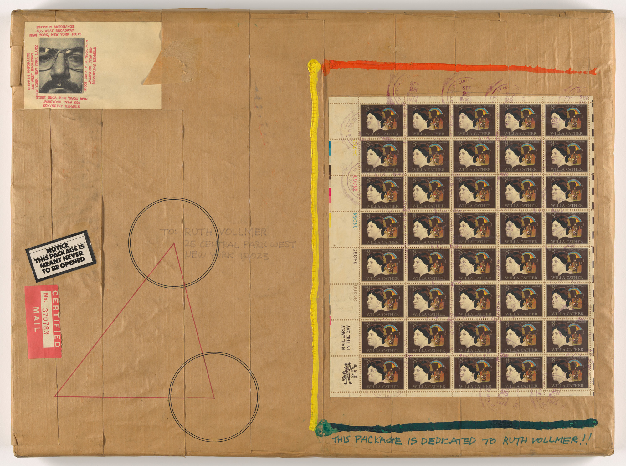 Stephen Antonakos. Package collage. 1973 | MoMA