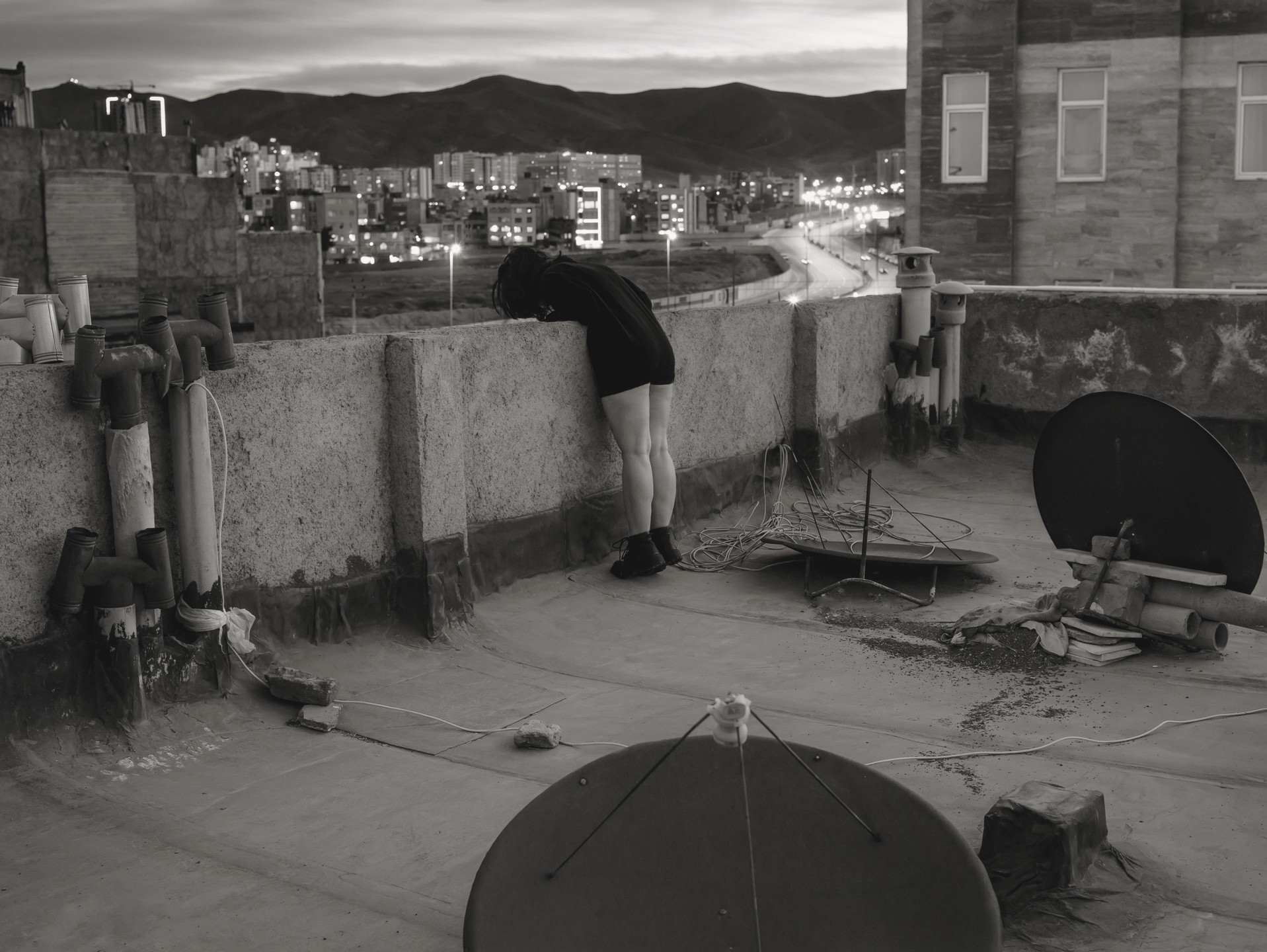 Sara Abbaspour. Untitled (girl looking down from rooftop). 2019 | MoMA
