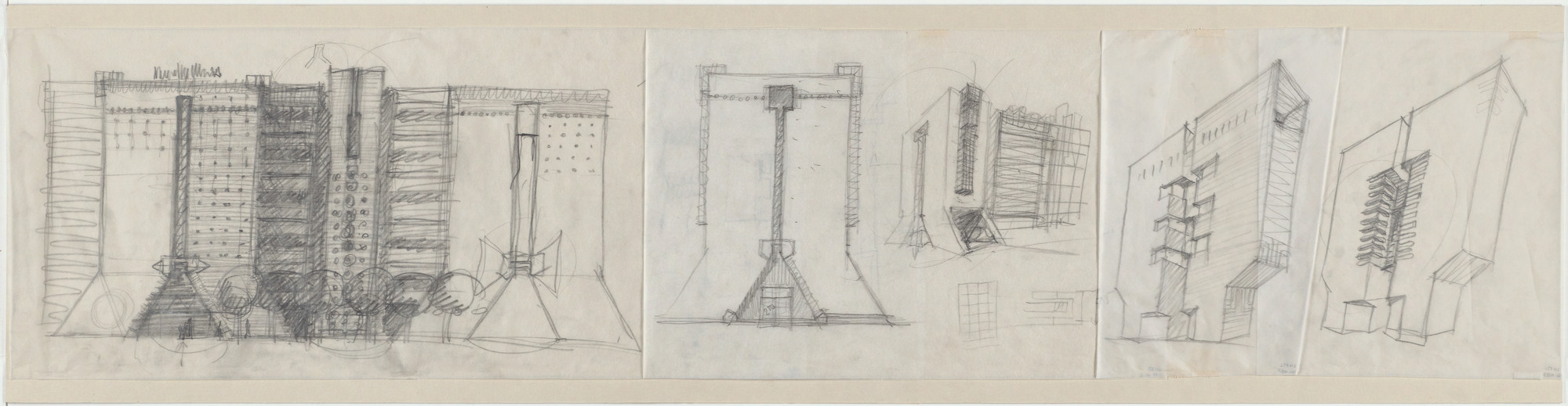 Mario Botta. Gotthard Bank, Lugano, Switzerland (Preliminary sketch ...