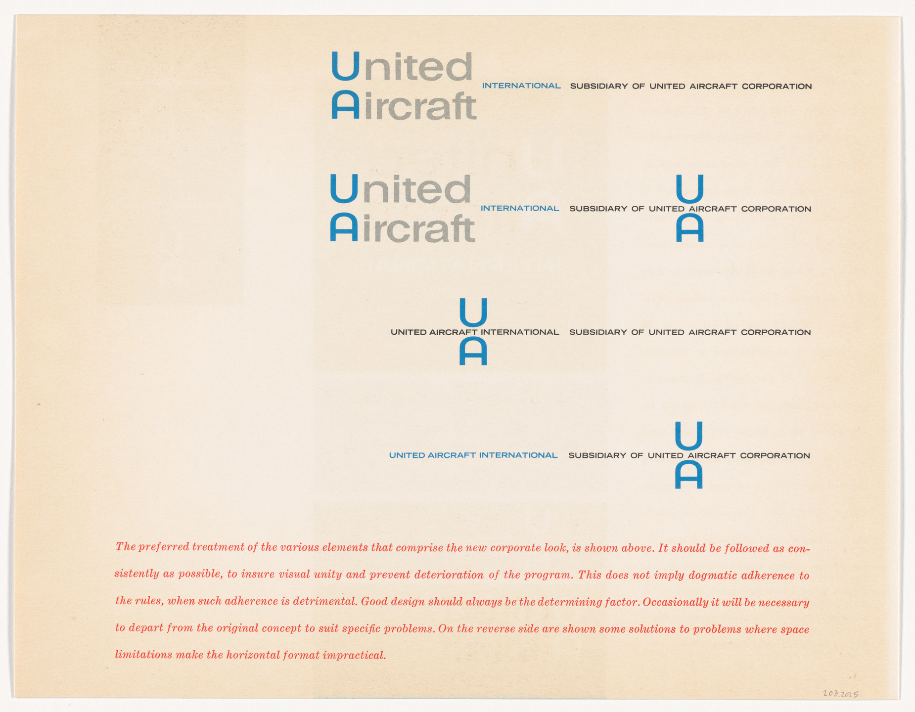 George Tscherny. Graphics manual for United Aircraft. 1961 | MoMA