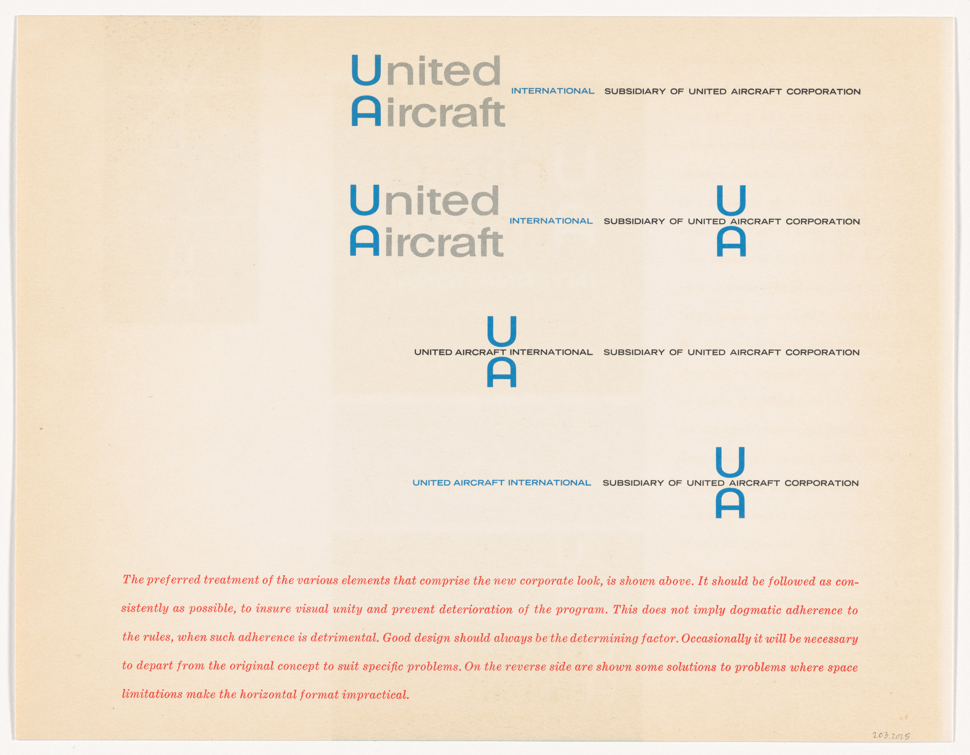 George Tscherny. Graphics manual for United Aircraft. 1961 | MoMA