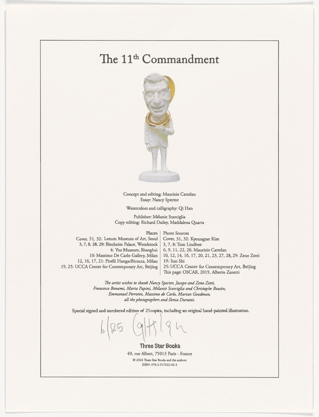 Maurizio Cattelan. Page from The 11th Commandment. 2024 | MoMA