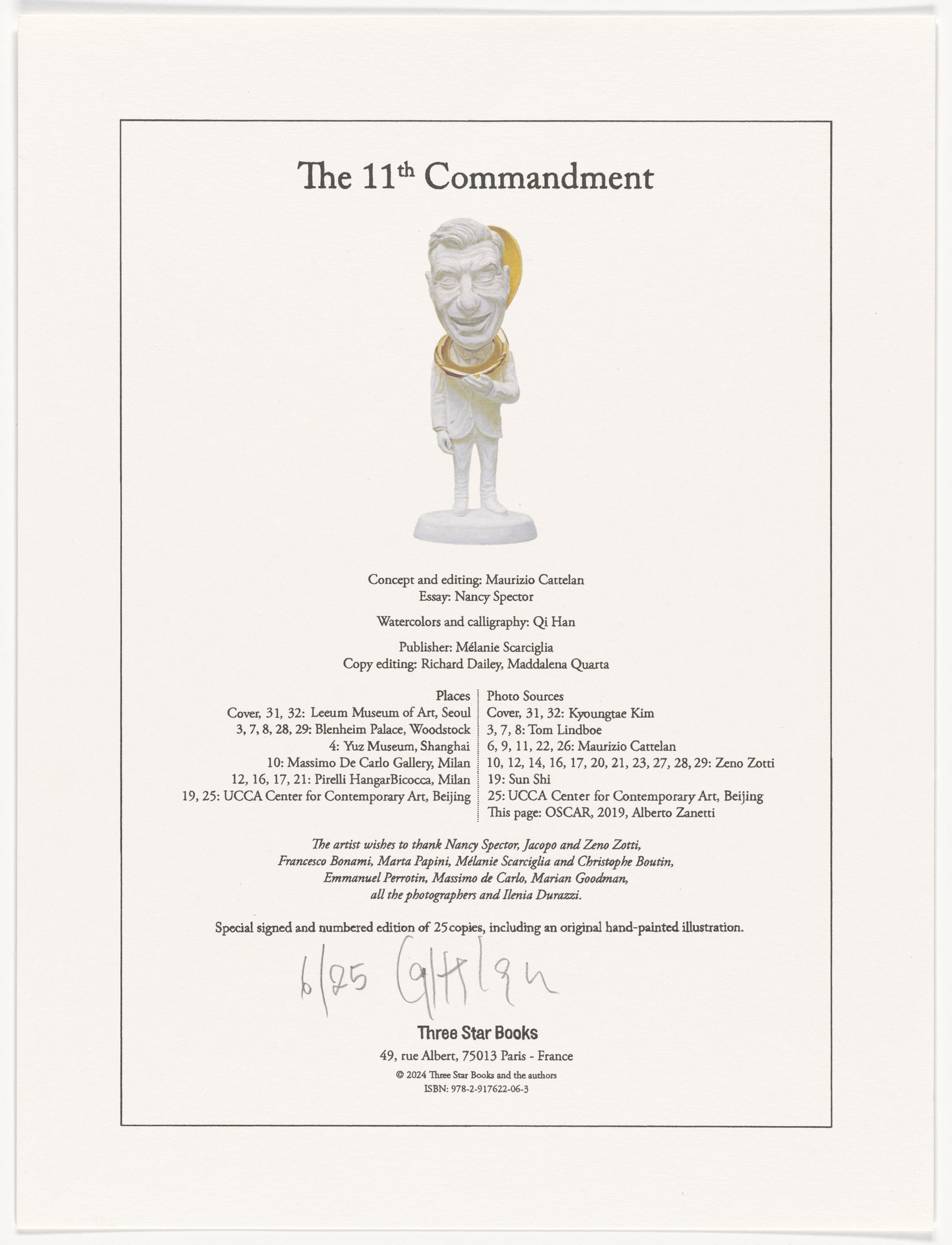 Maurizio Cattelan. Page from The 11th Commandment. 2024 | MoMA