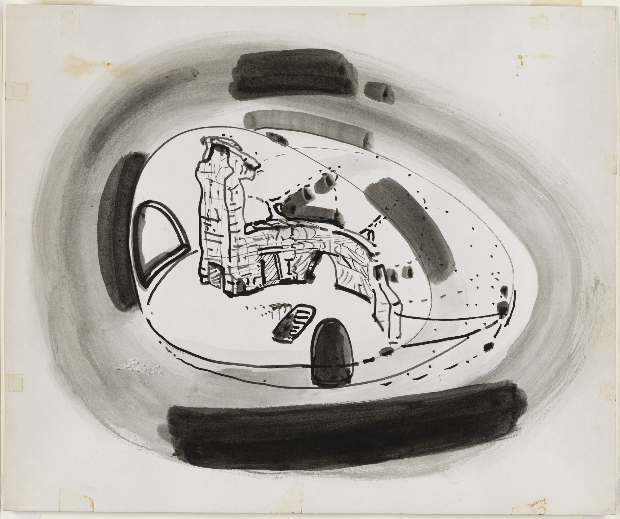 Frederick Kiesler. Endless House Project, Interior perspective. 1951 | MoMA