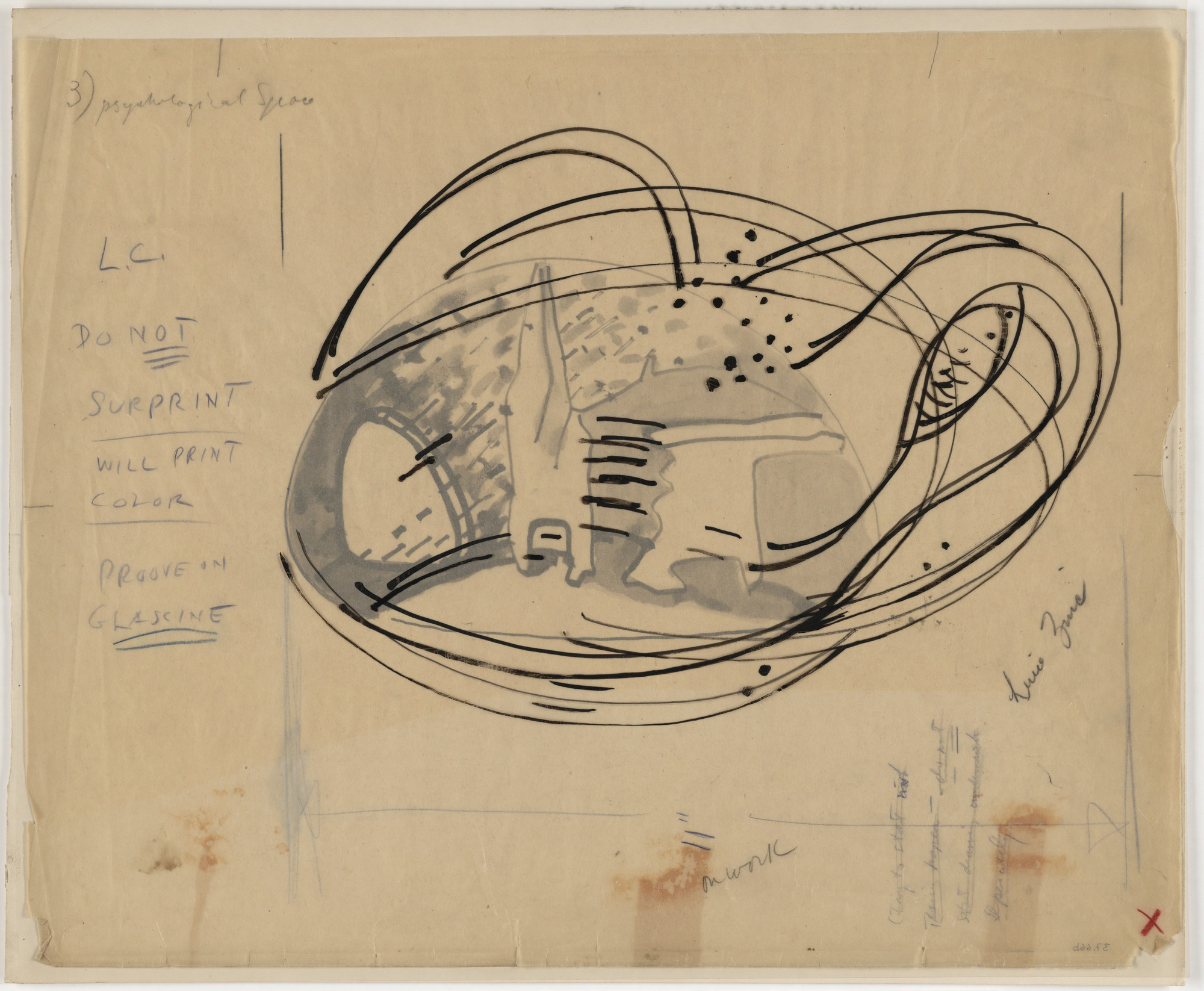 Frederick Kiesler. Endless House Project, Interior perspective. 1951 | MoMA